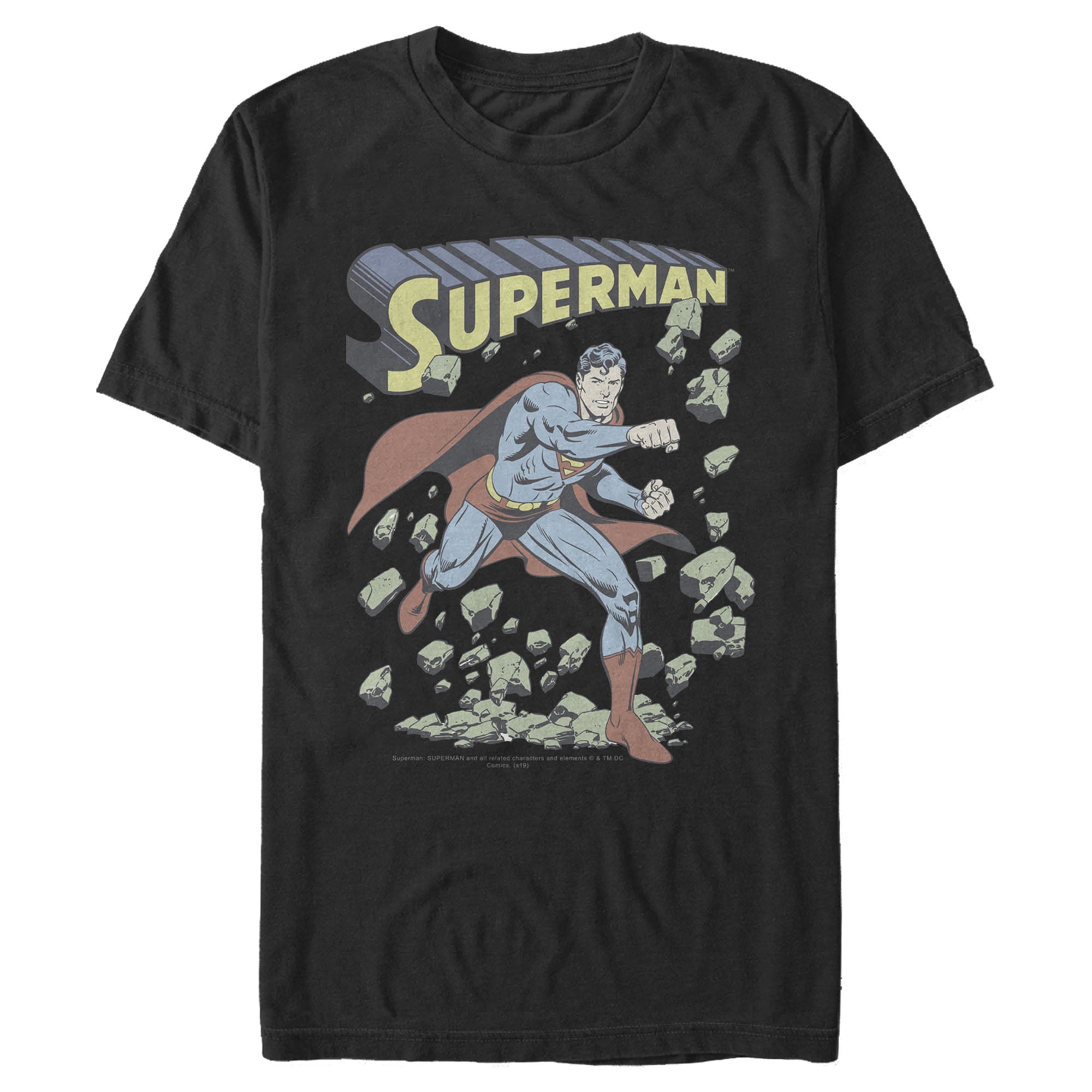 Men's Superman Hero Smash Barriers Graphic Tee Black Large - Walmart.com