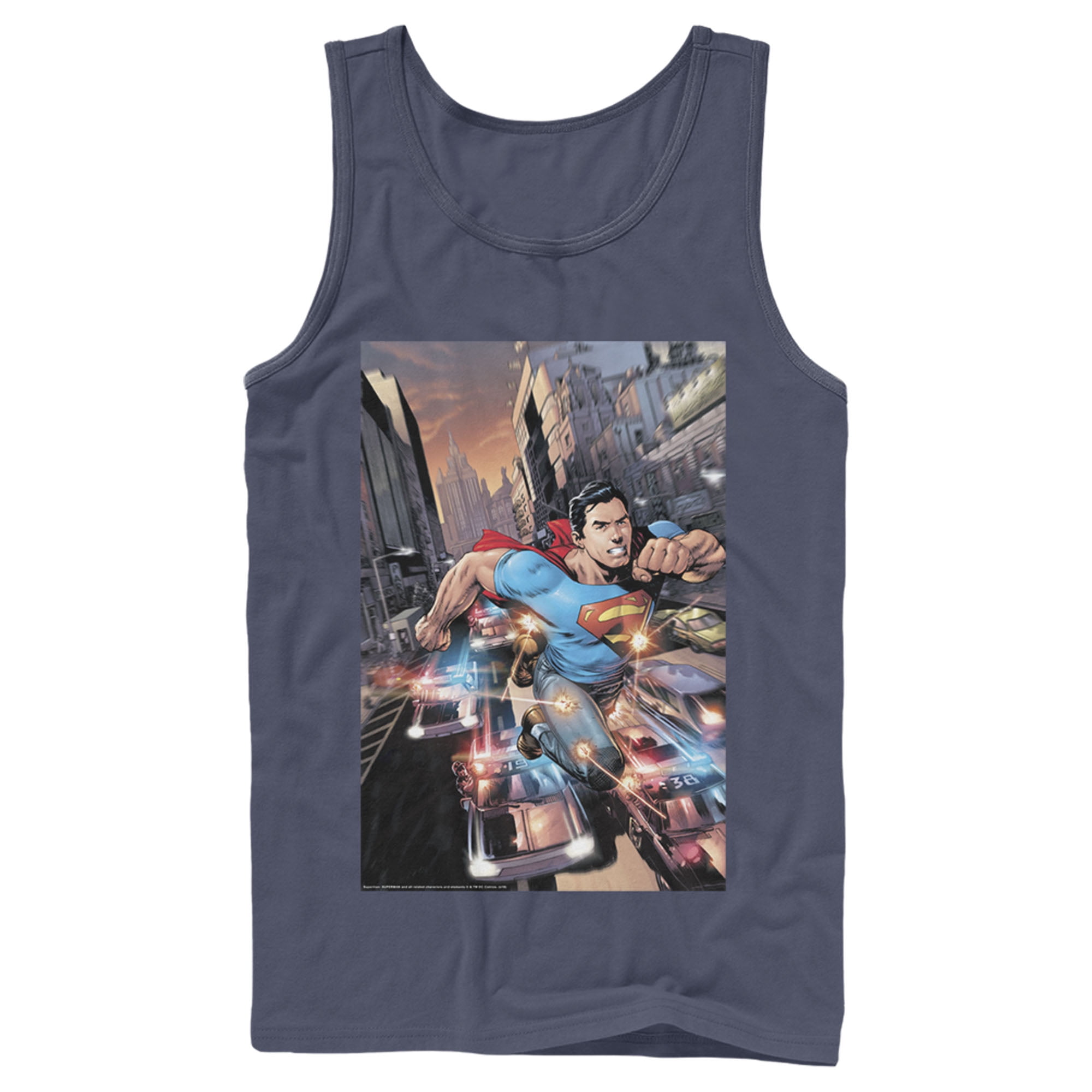 Men's Superman Hidden Hero Glimmer Tank Top Navy Blue Small - Walmart.com