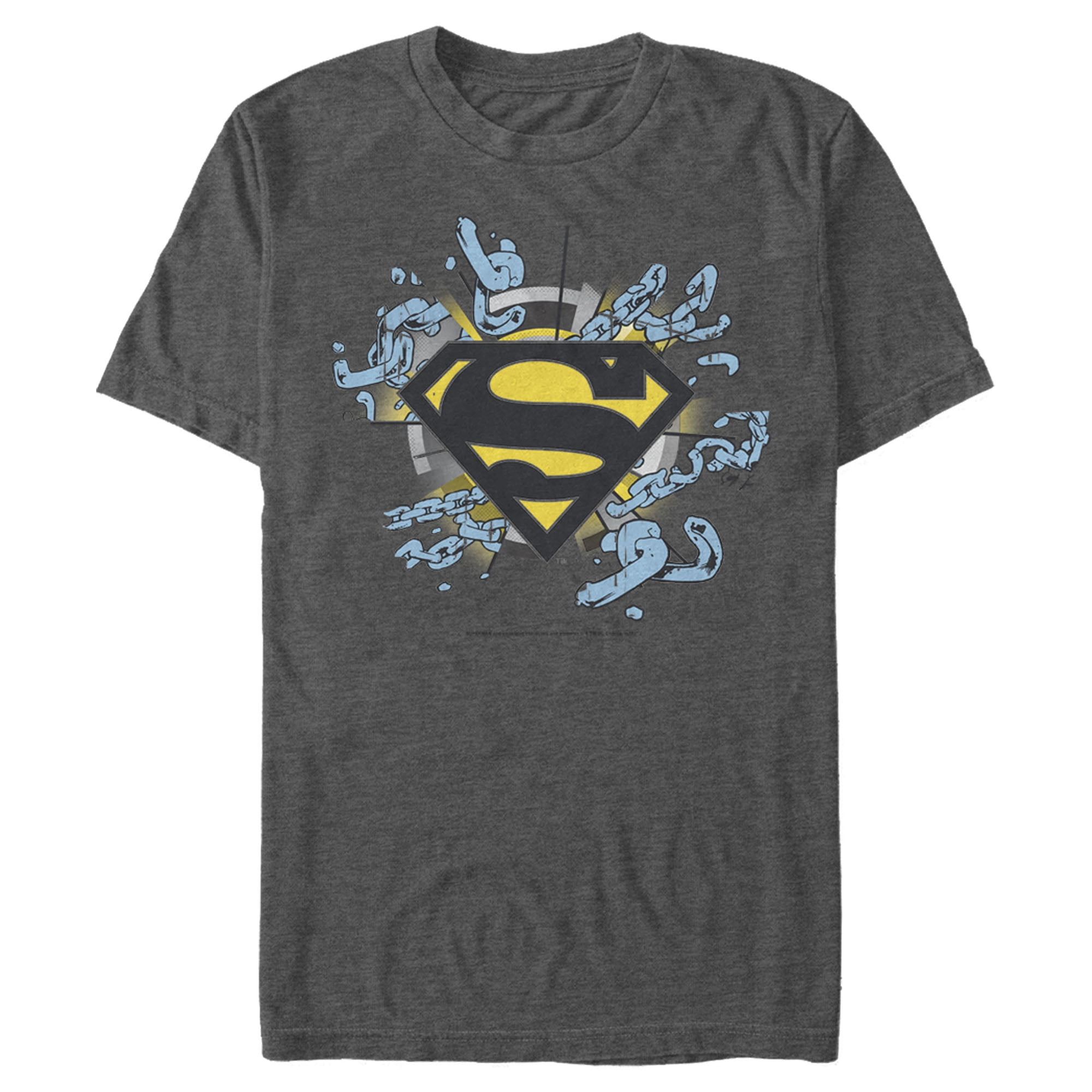 Men's Superman Logo Broken Chain Graphic Tee Charcoal Heather Small ...