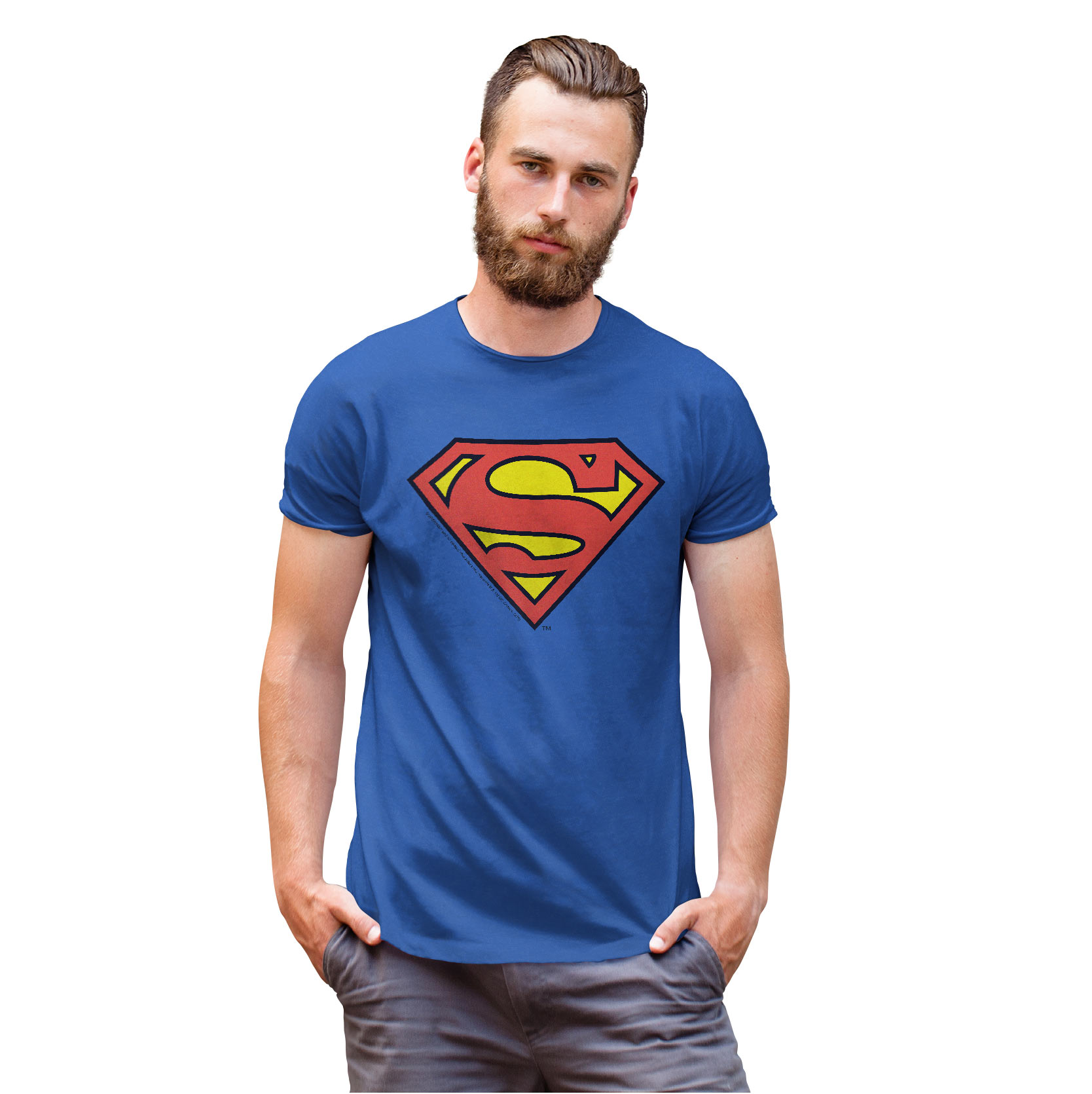 Men's Superman Logo Classic Graphic Tee Royal Blue Small - Walmart.com