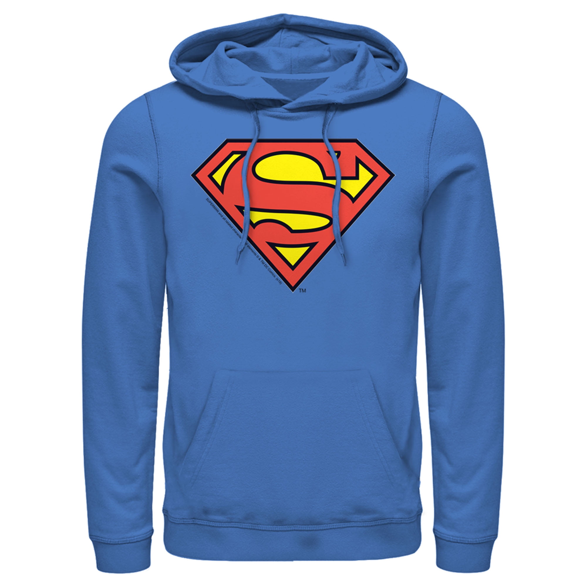 Men's Superman Logo Classic Pull Over Hoodie Royal Blue 3X Large ...