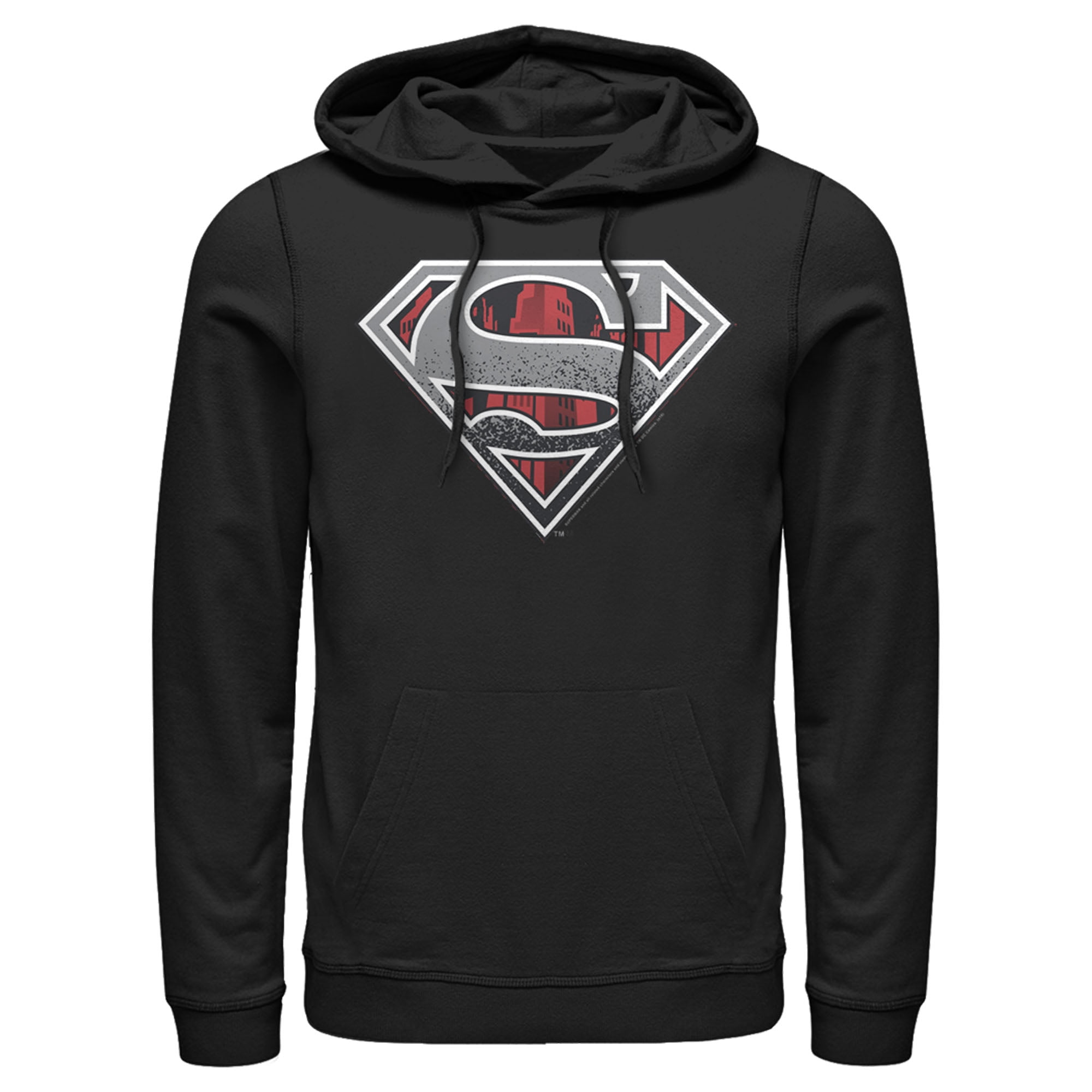 Men's Superman Logo Grunge Pull Over Hoodie Black Large - Walmart.com