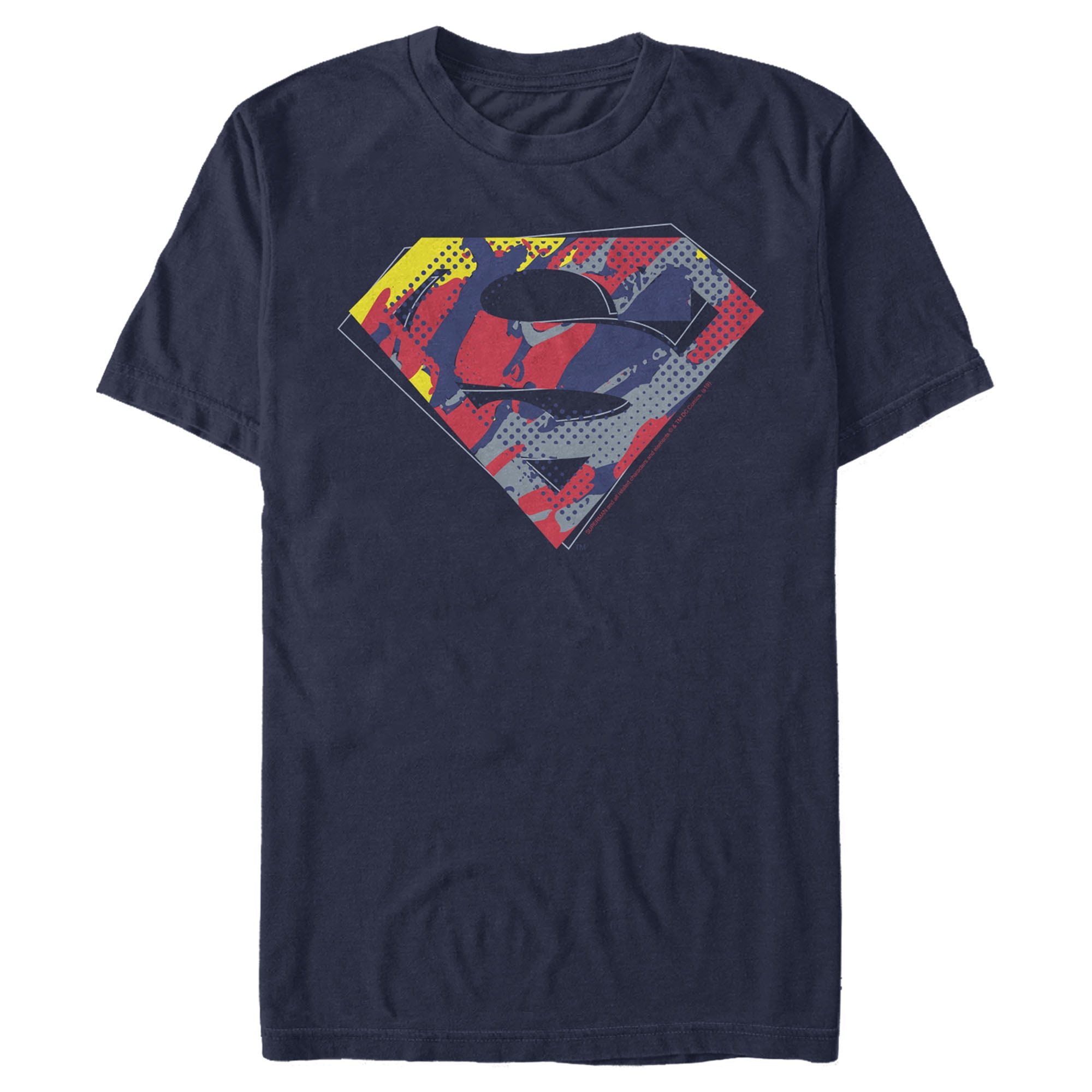 Men's Superman Logo Paint Splatter Graphic Tee Navy Blue Medium ...