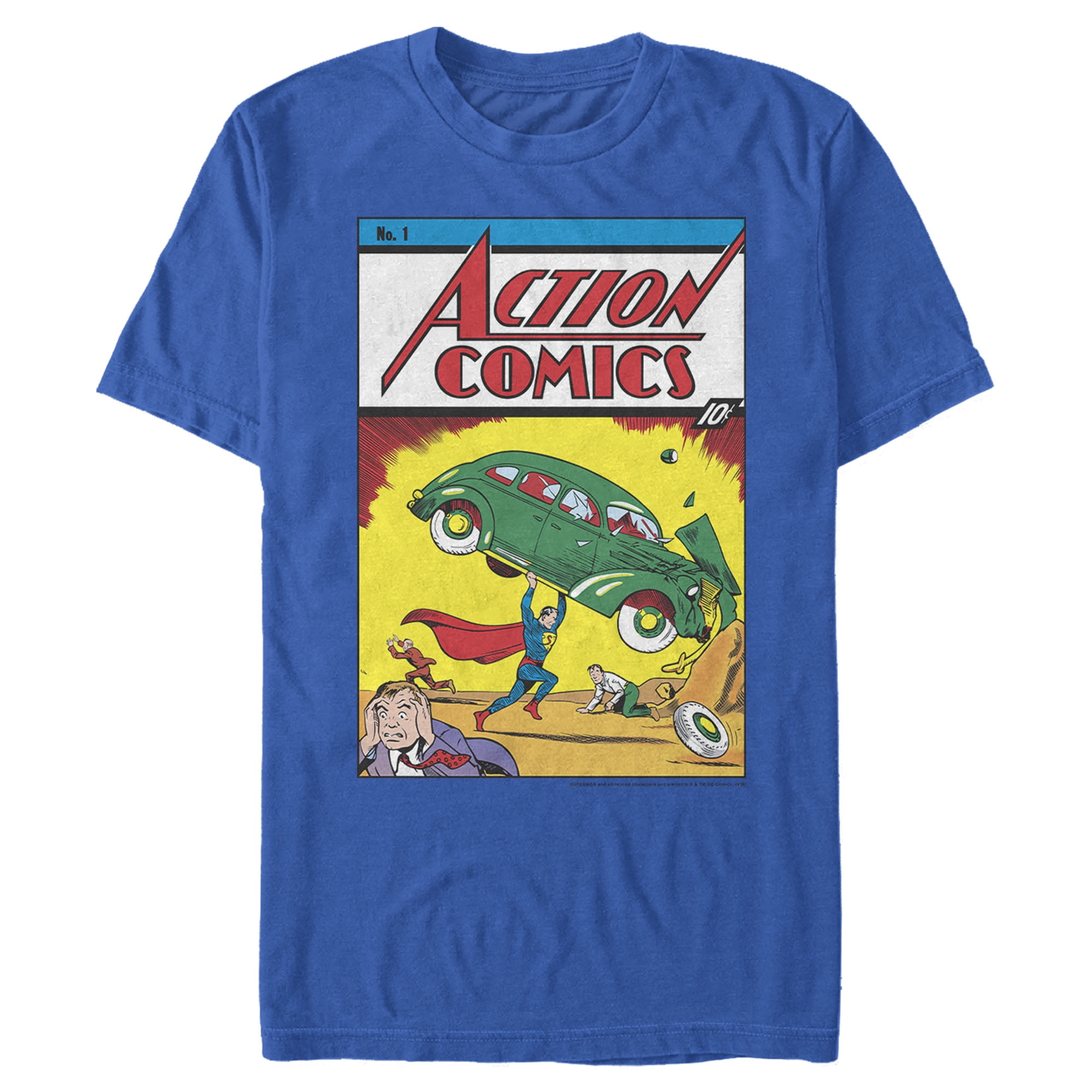 Men's Superman No.1 Action Comics Graphic Tee Royal Blue Large ...