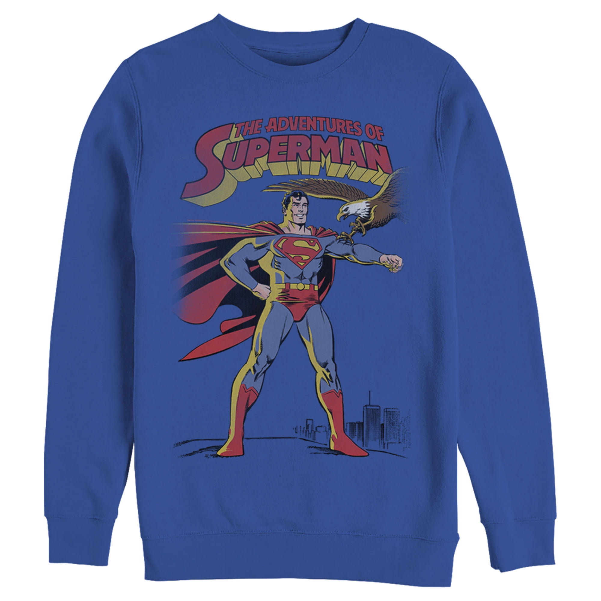 Men's Superman Patriotic Adventures Sweatshirt Royal Blue Medium ...