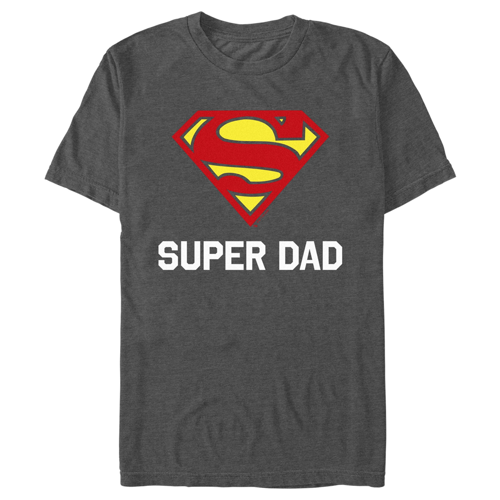 Men's Superman Super Dad Shield Logo Graphic Tee Charcoal Heather X ...