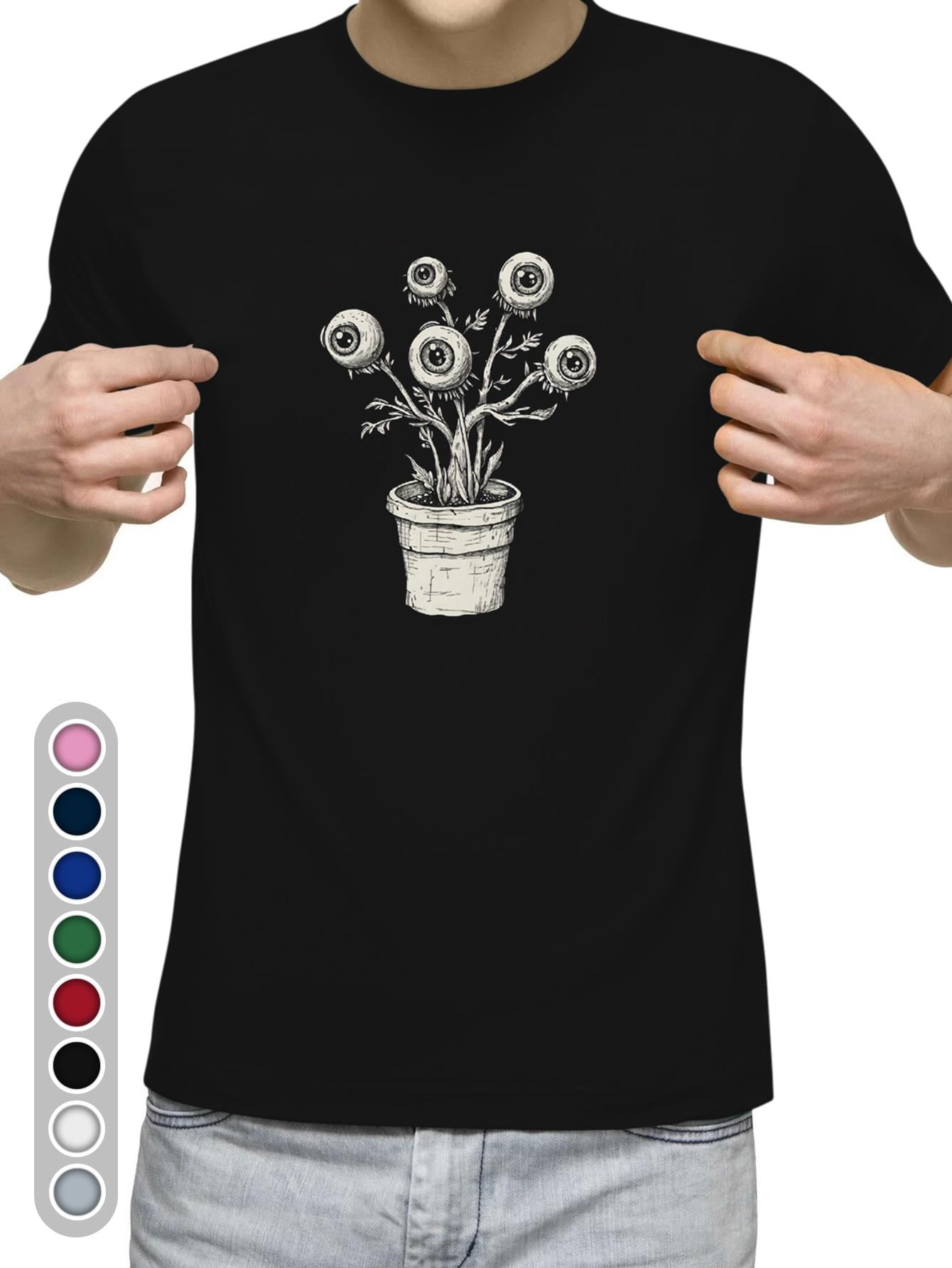 Men's Surreal Weird Eyeball Plant Graphic T-Shirt - Walmart.com
