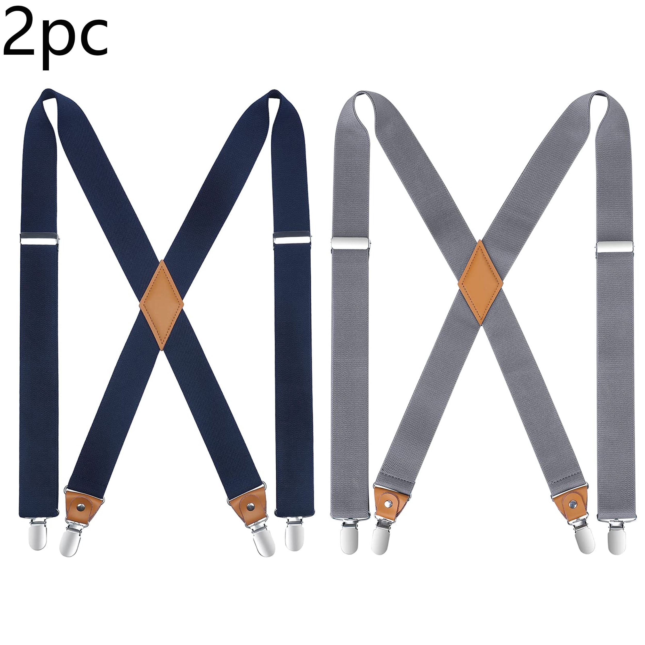 HISDERN Men's Suspenders, Heavy Duty Clip X-Back 122cm - Walmart.com