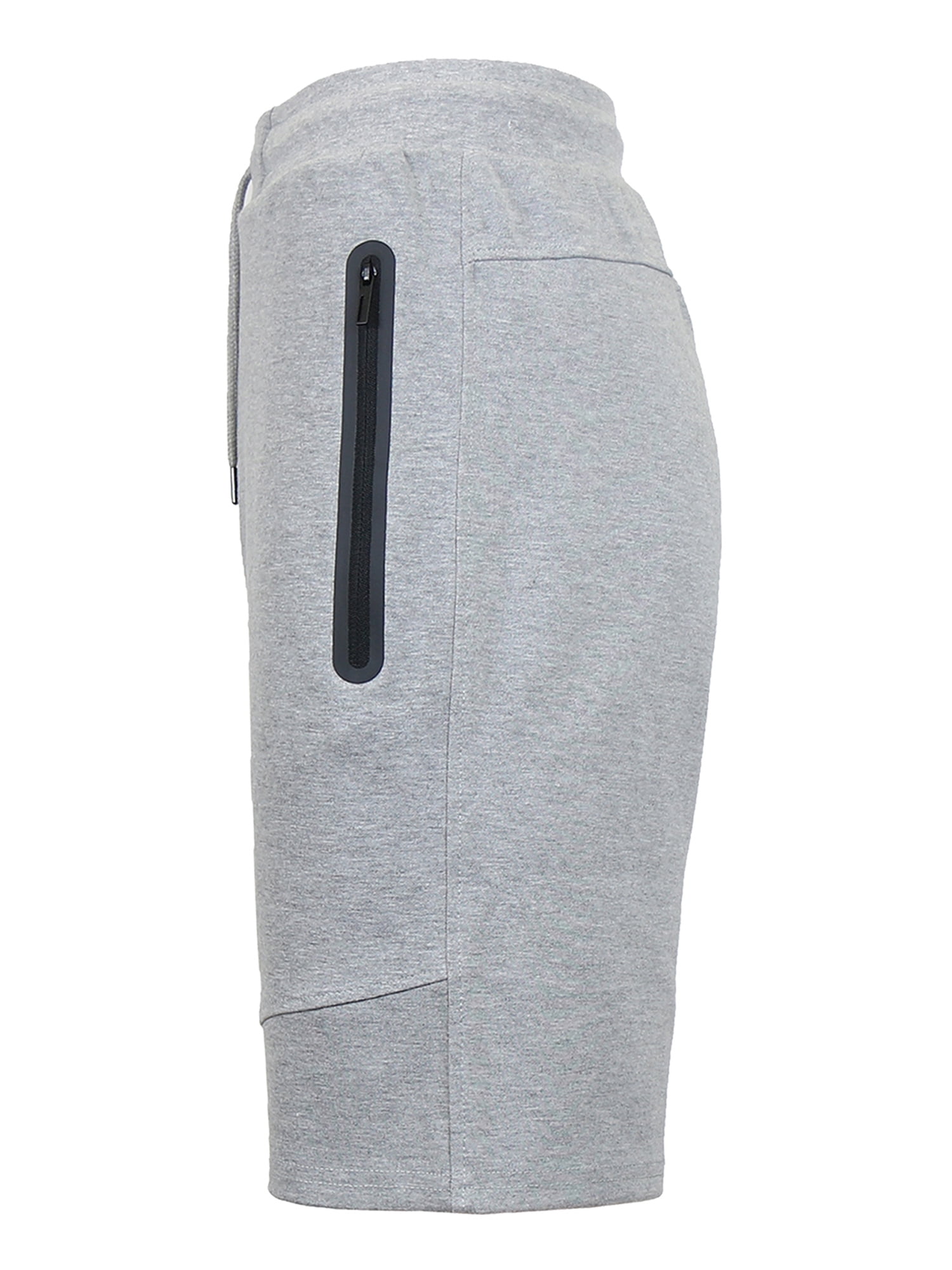 Men’s Premium Soft Cotton Blend Sweat Jogger Shorts with Zipper Pockets ...