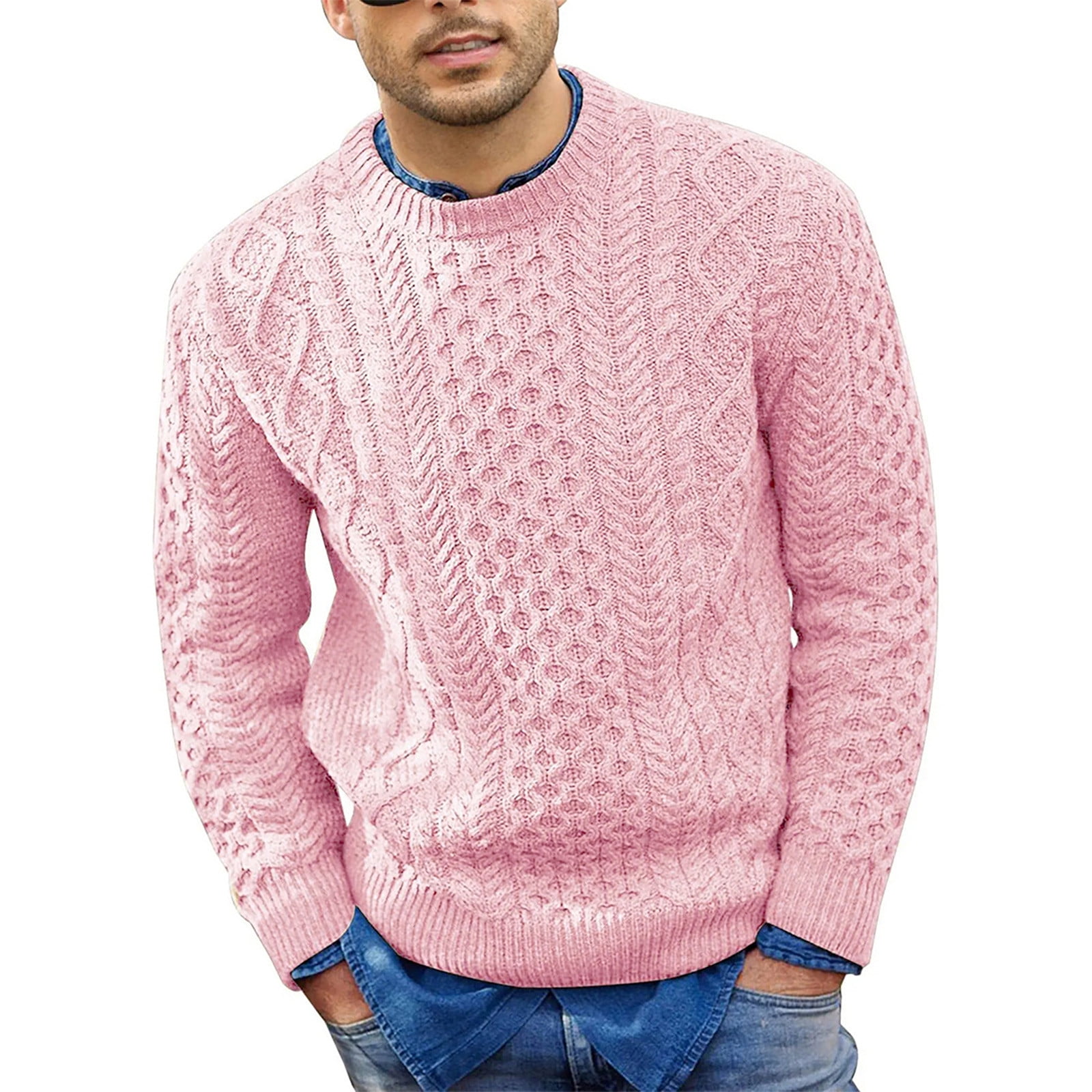 Men's Sweater Solid Color Fashionable Round Neck Long Sleeve Men's Sweater Solid Color Fashionable Round Neck Long Sleeve