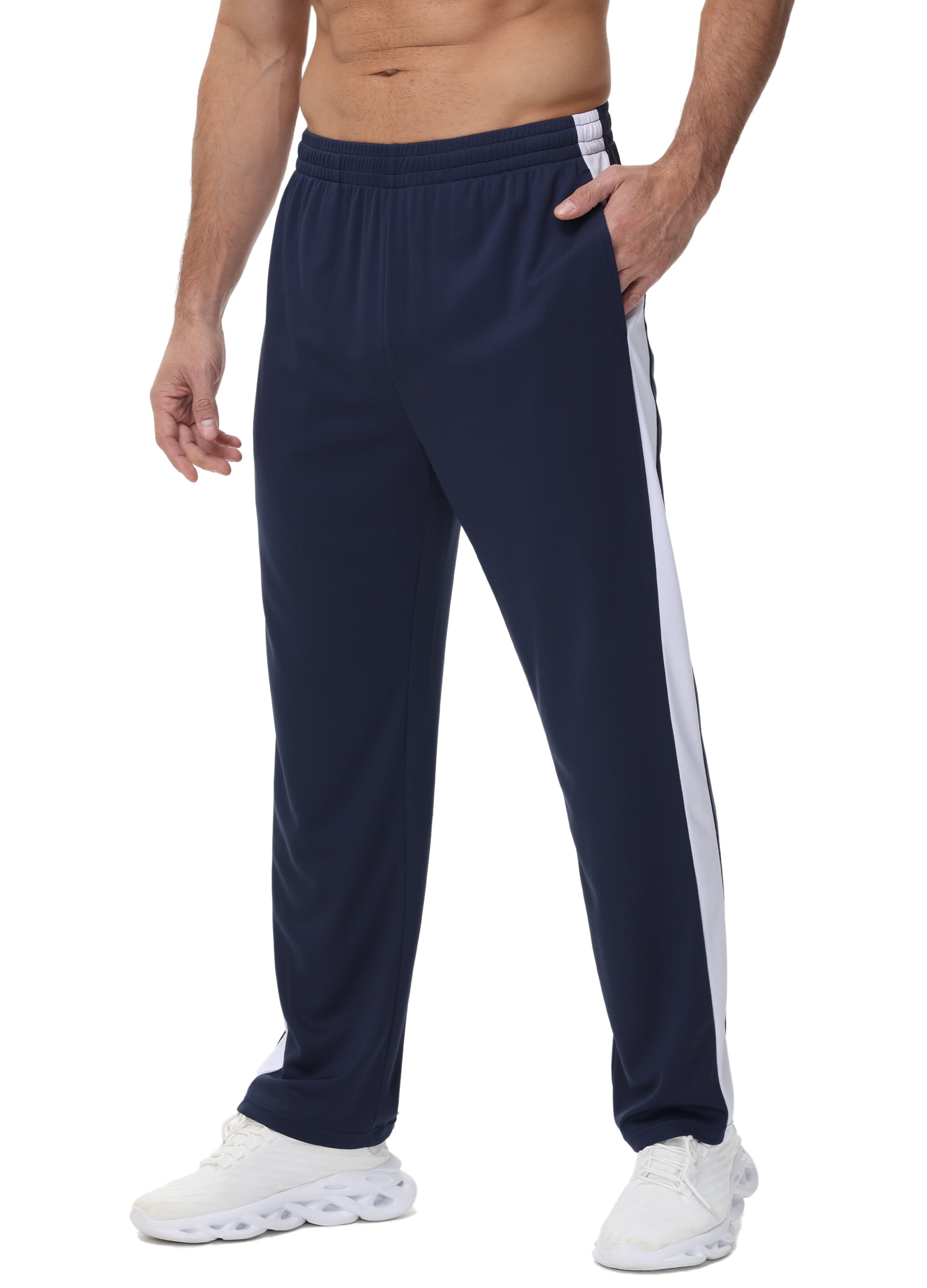 NEIKU Men's Sweatpants, Athletic Lounge Pants, Open Bottom with Pockets ...