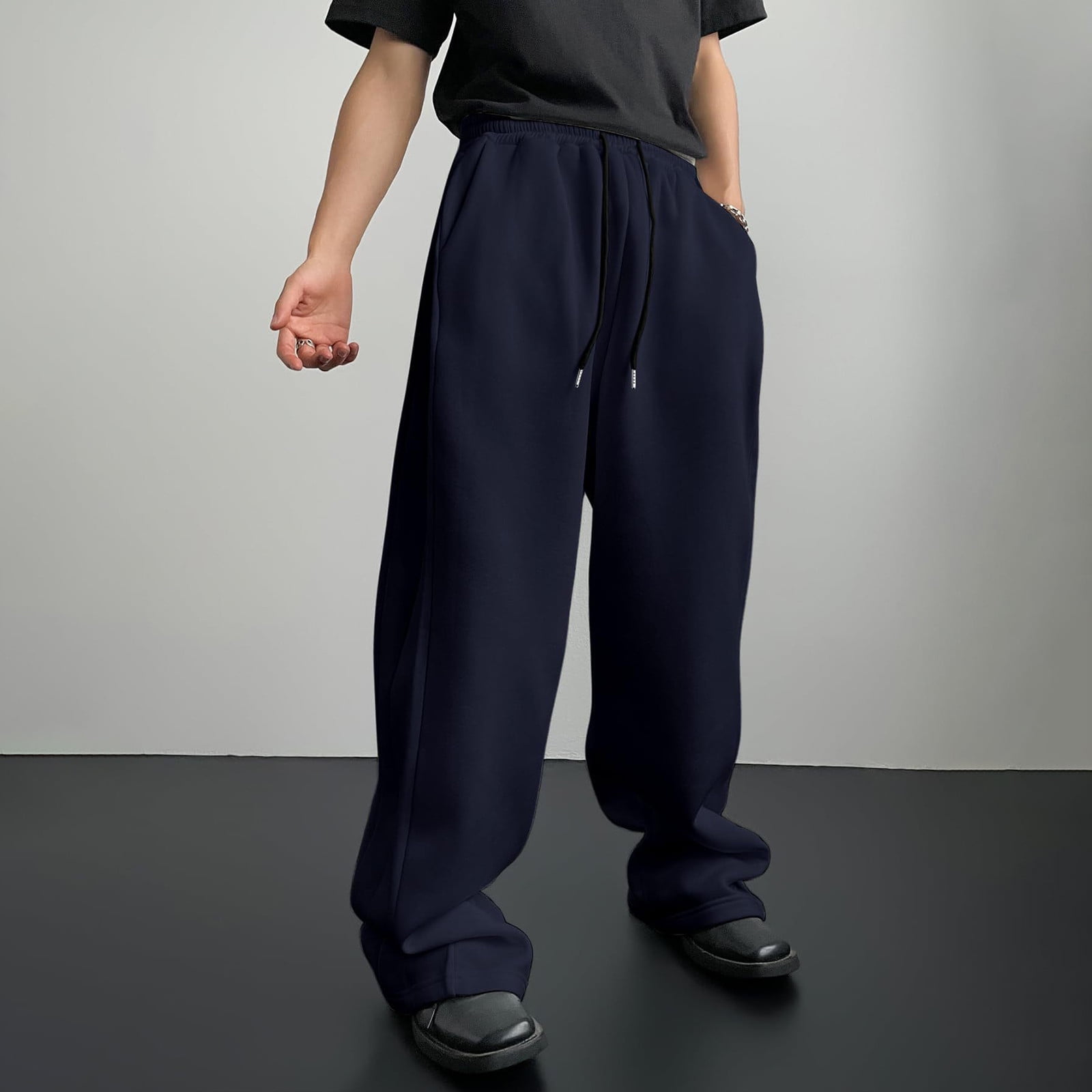 Men's Sweatpants with Pockets Mens Relaxed Fit Pants Elastic Waist ...