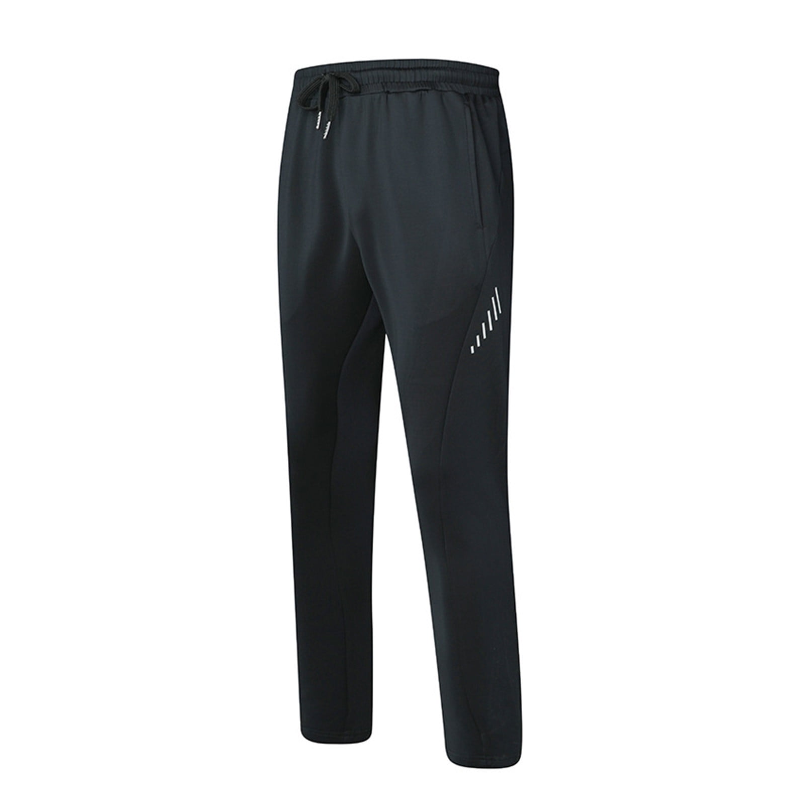 Men's Sweatpants with Zipper Pockets - Polyester, Adjustable Drawstring ...