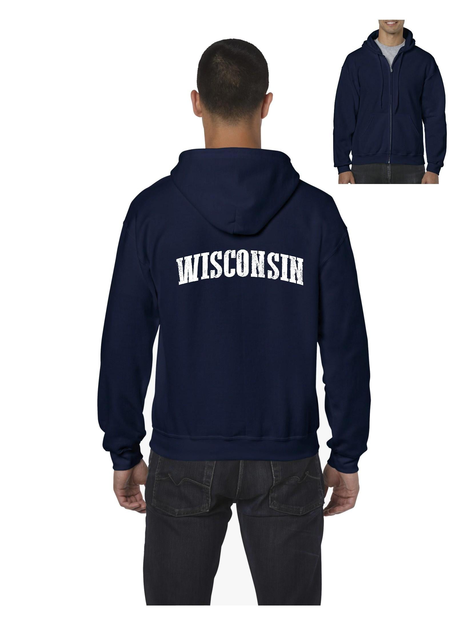 Men's Sweatshirt Full-Zip Pullover - Milwaukee Wisconsin - Walmart.com