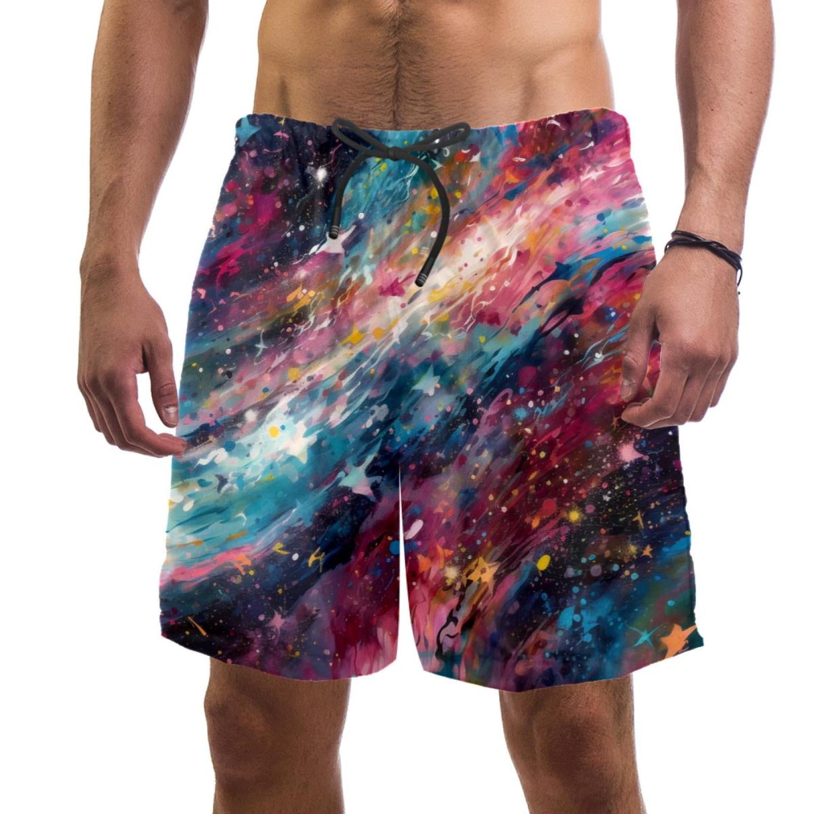 Mens Swim Beach Trunks Quick Dry Surfing Board Short With Pockets