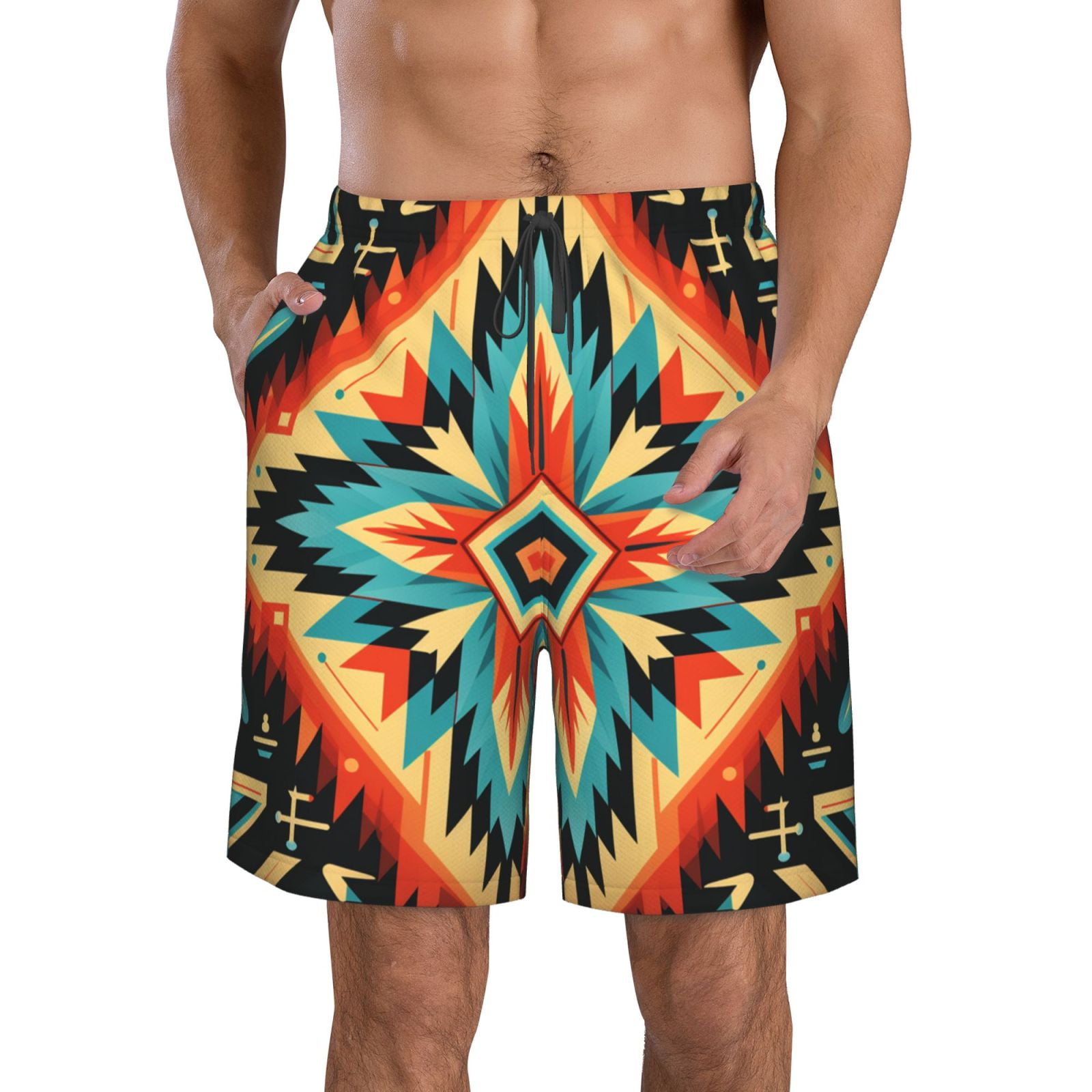 Men's Swim Trunks Beach Surf Board Shorts Swimwear Bathing Suits,Aztec Baja Southwest Native ...
