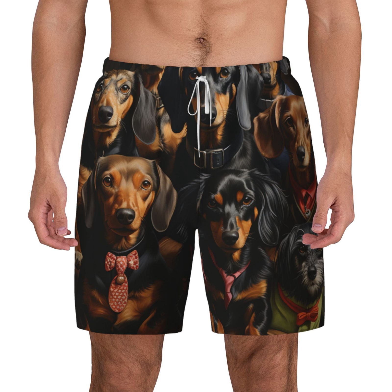 Men's Swim Trunks Board Shorts Beach Swimwear Bathing Suits Dachshund ...
