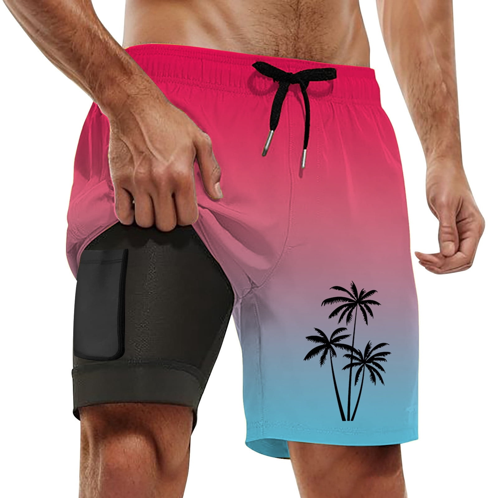 Men's Swim Trunks Compression Liner Board Shorts Bathing Suit With ...