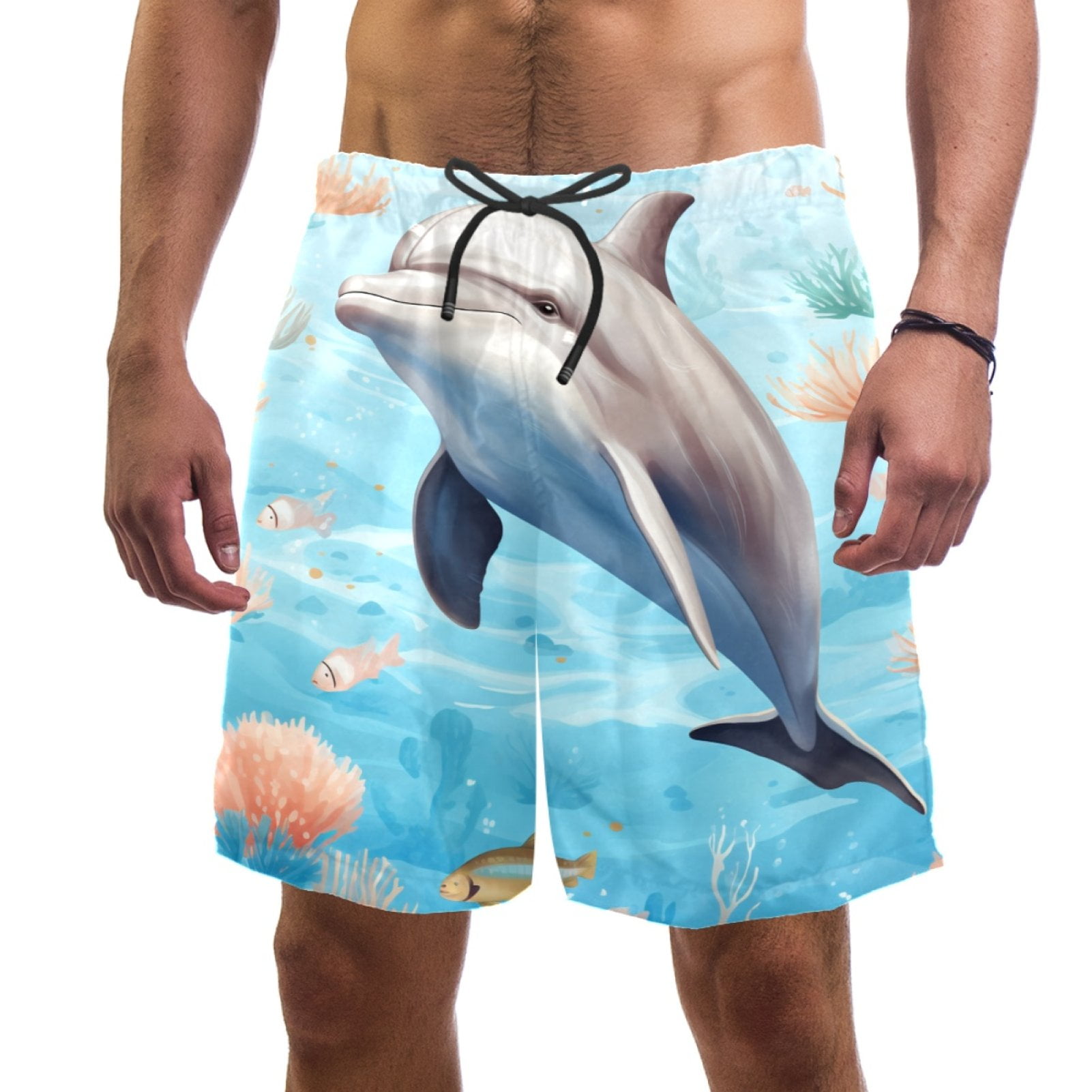 Men's Swim Trunks, Fun Seaworld Whale Pattern Quick Dry Volleyball ...