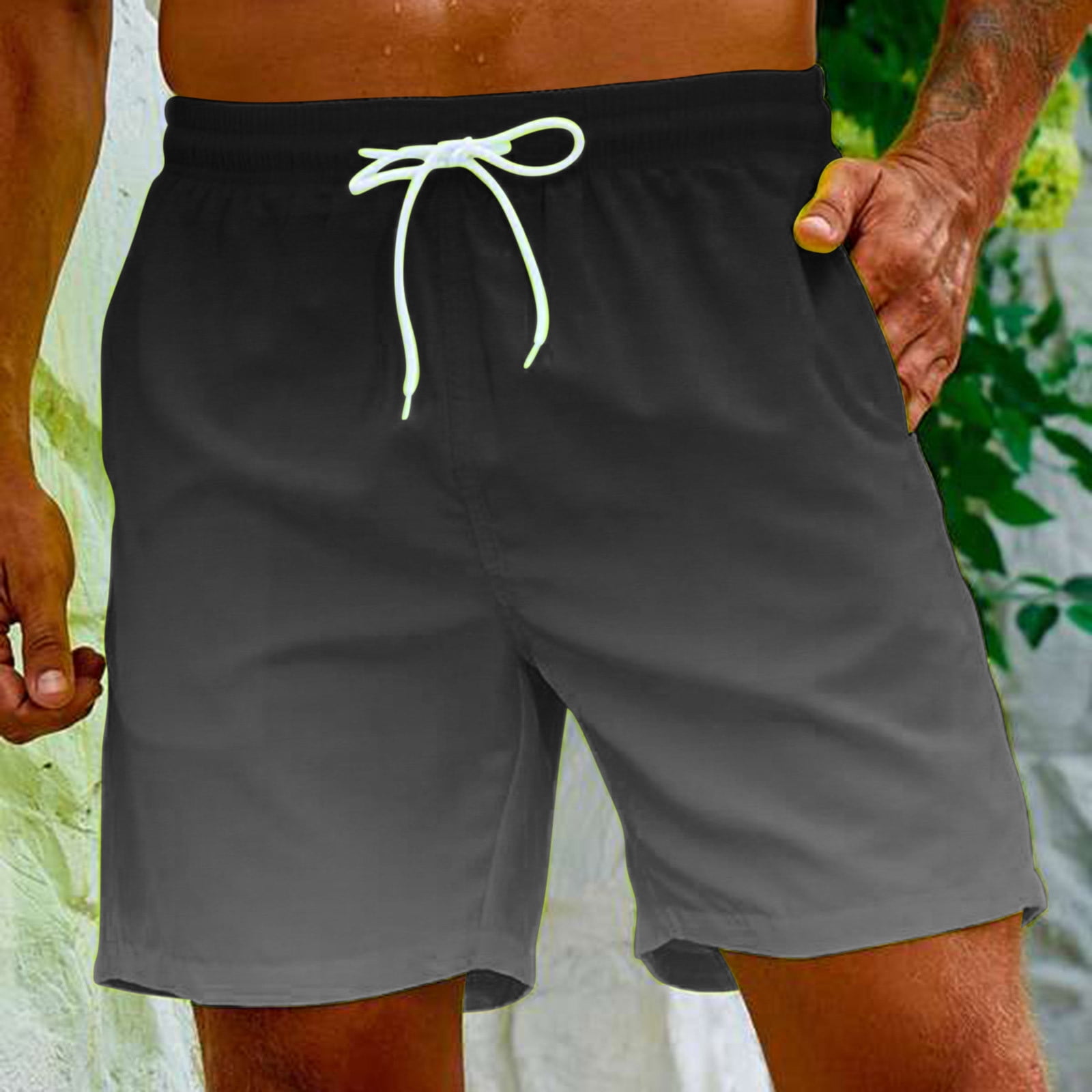 Men's Swim Trunks Ganfancp Fit Big Pockets Shorts 7" Inseam Swim Trunks ...