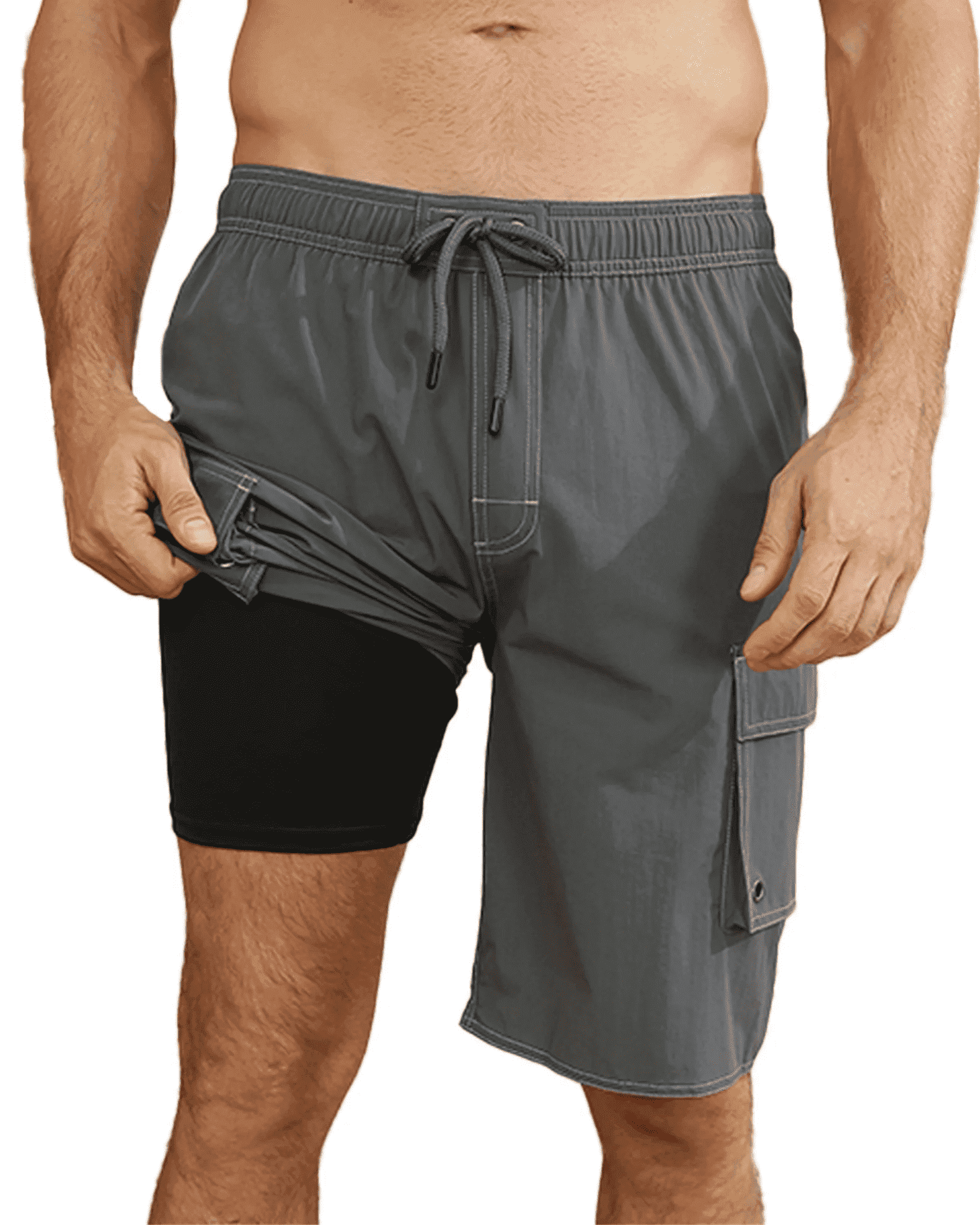 Mowujeit Men's Swim Trunks, Quick-Dry Elastic Beach Shorts, Compression ...