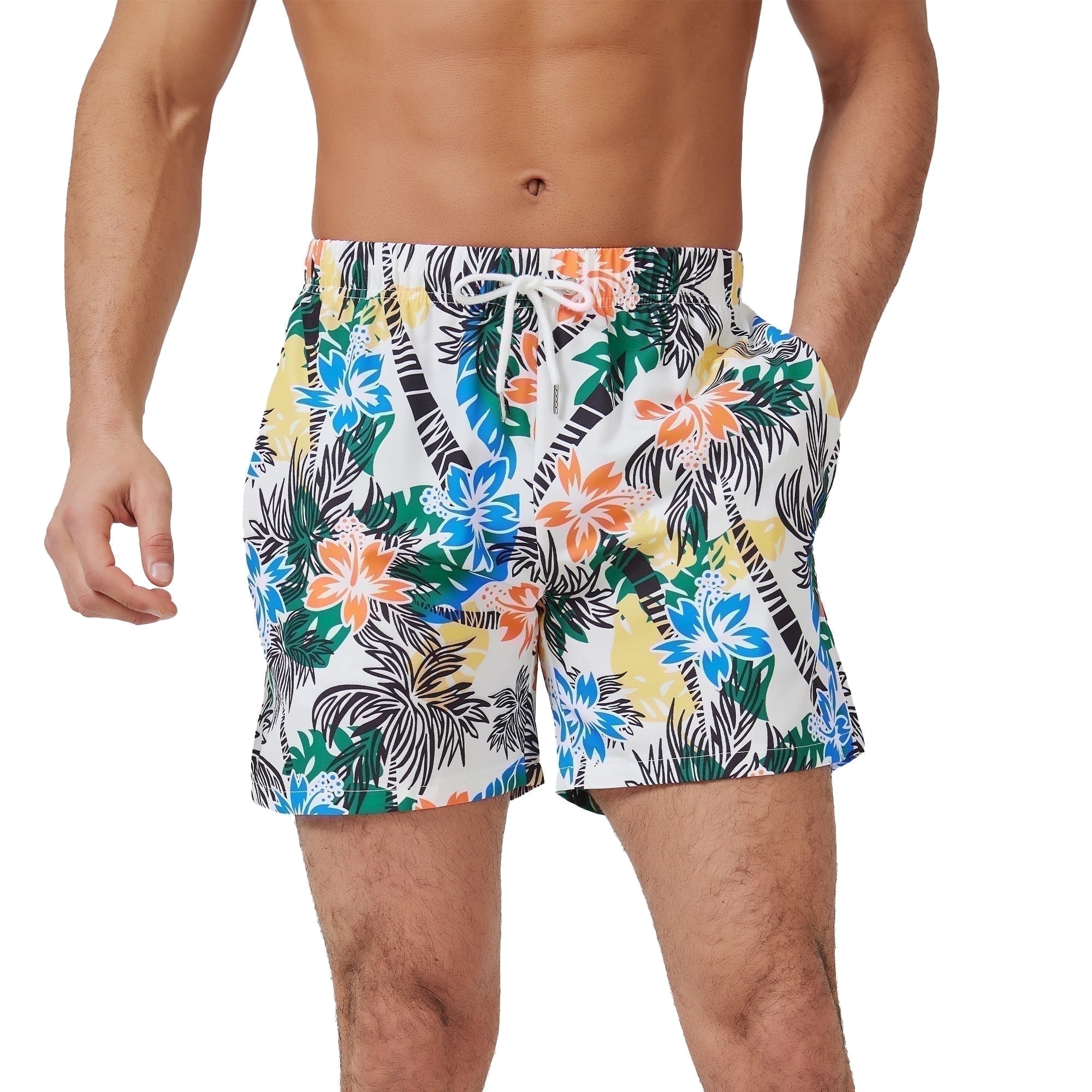 Puztloy Men's Swim Trunks Quick Dry Beach Shorts Swimwear Bathing Suit ...