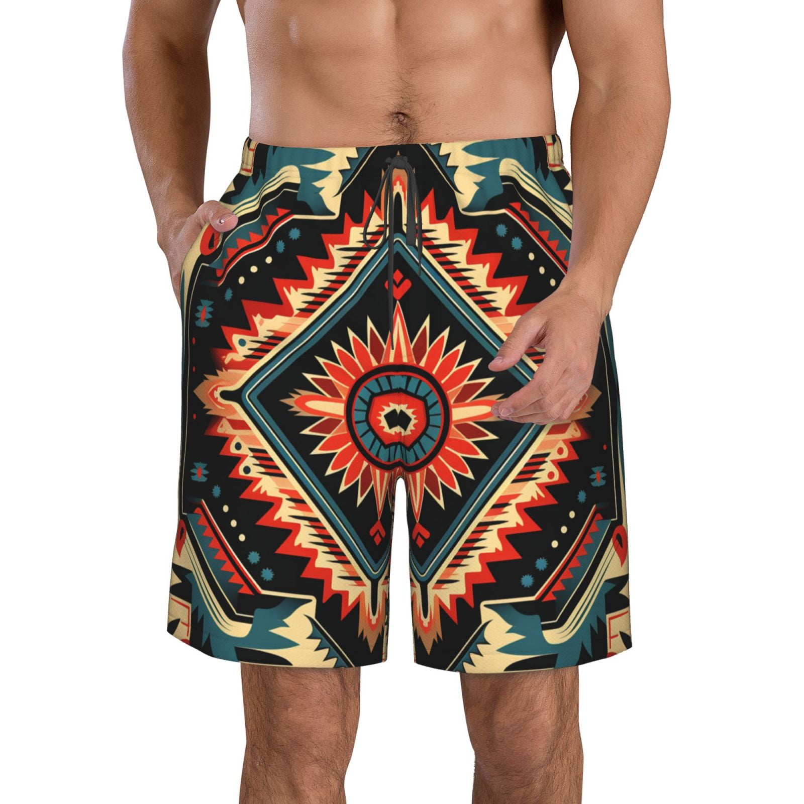 Men's Swim Trunks Quick Dry Board Beach Shorts Bathing Suits,Aztec Baja Western Native Southwest ...