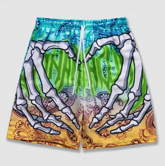 Men's Swim Trunks Y2K Graphic Shorts Goth Ghostface Skeleton Streetwear ...