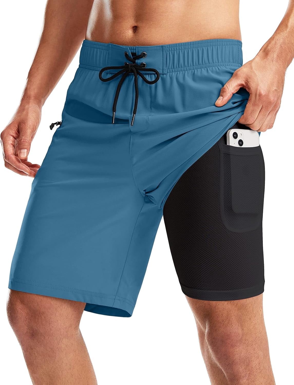 Men's Swim Trunks with Compression Liner 9 Inch Quick Dry Swimsuit ...