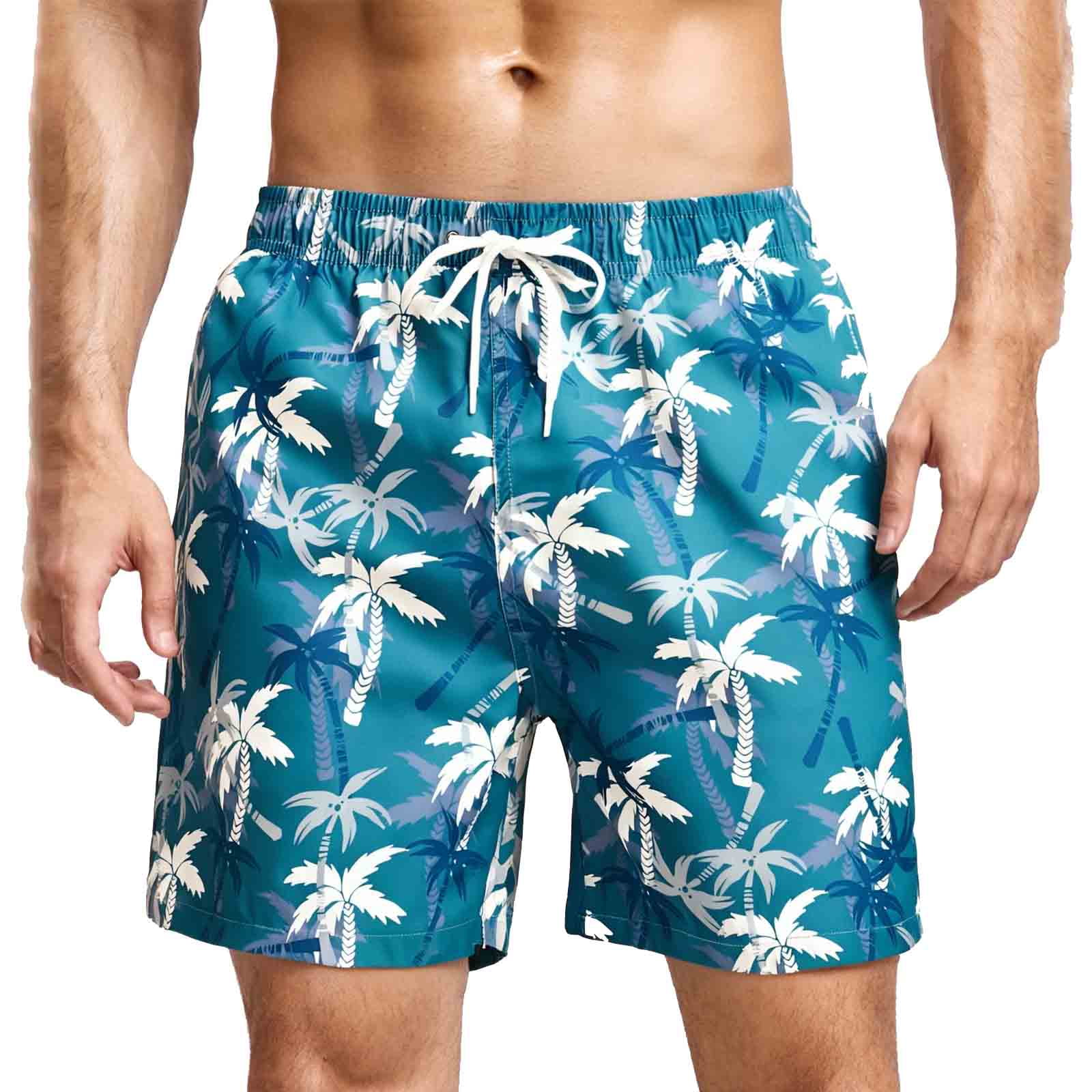 MADHERO Men's Swim Trunks with Lining Quick Dry Summer Funny Print ...