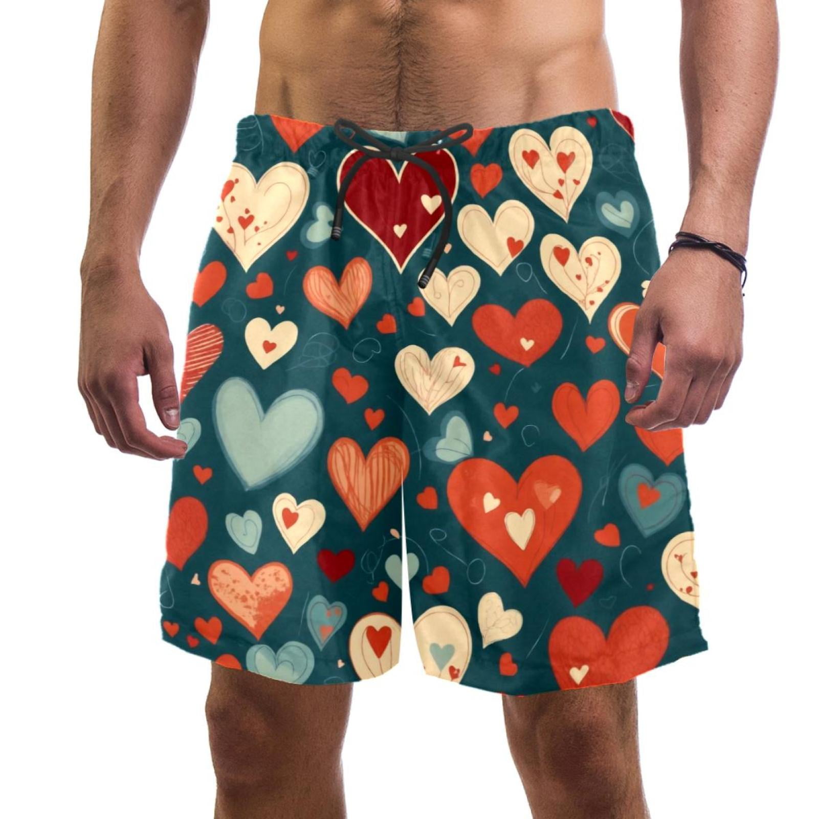 Men's Swim Trunks with Mesh Lining Quick Dry Swimsuit Beach Shorts Cute ...
