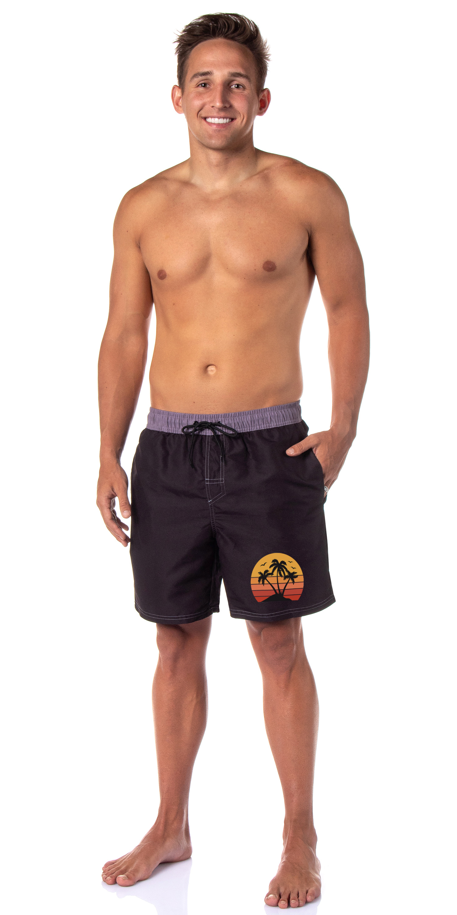 Men's Swimming Trunks Pool Waterpark Board Shorts Mesh Netting Elastic ...