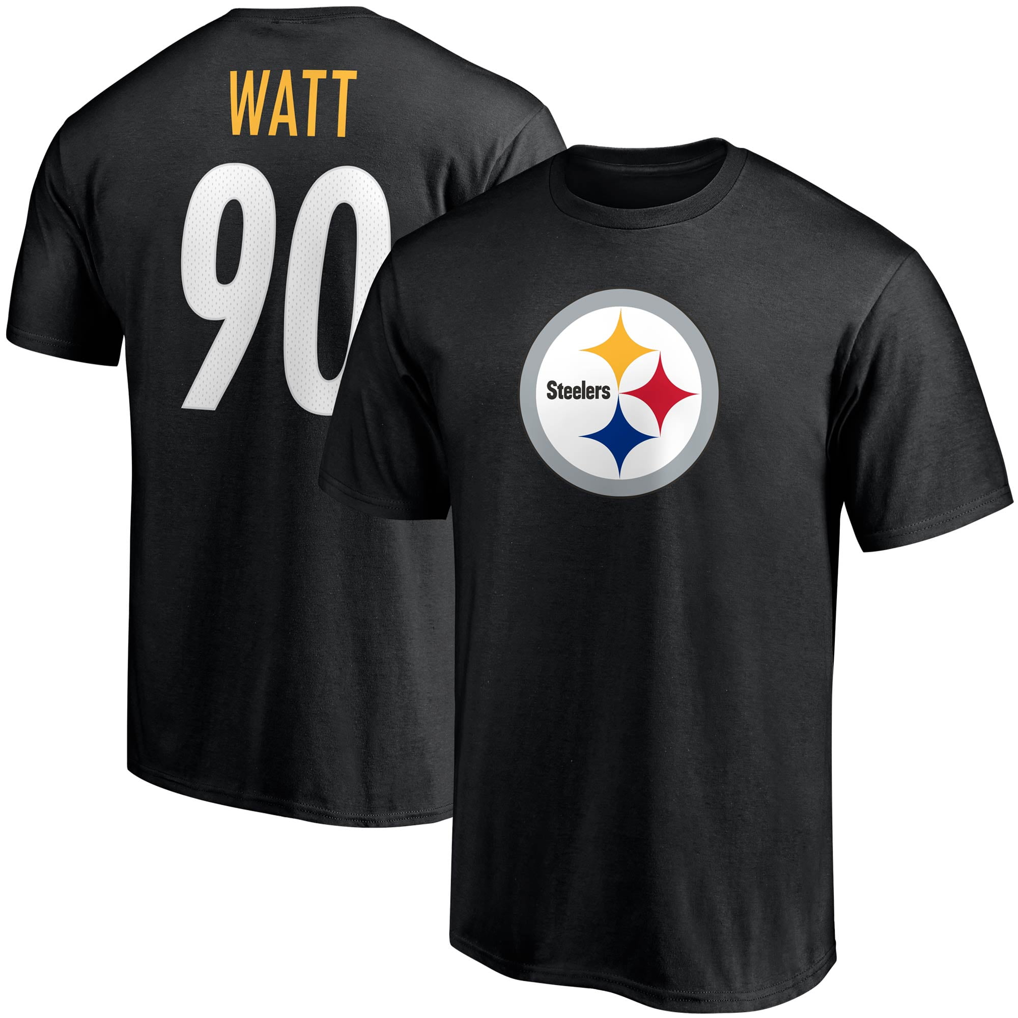 Men's T.J. Watt Black Pittsburgh Steelers Player Icon Name & Number T ...