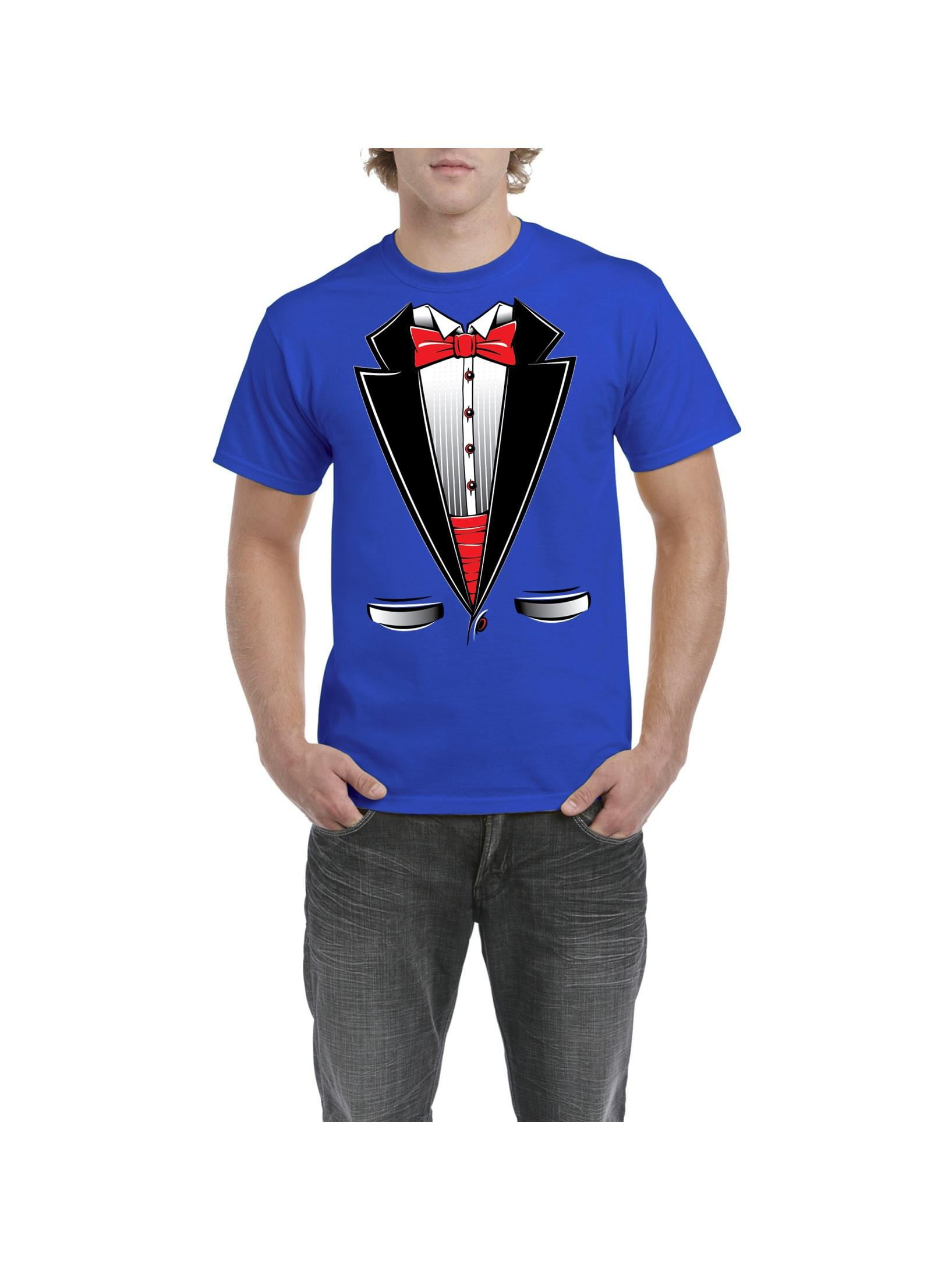 IWPF - Men's T-Shirt Short Sleeve - Tuxedo Prom Costume - Walmart.com