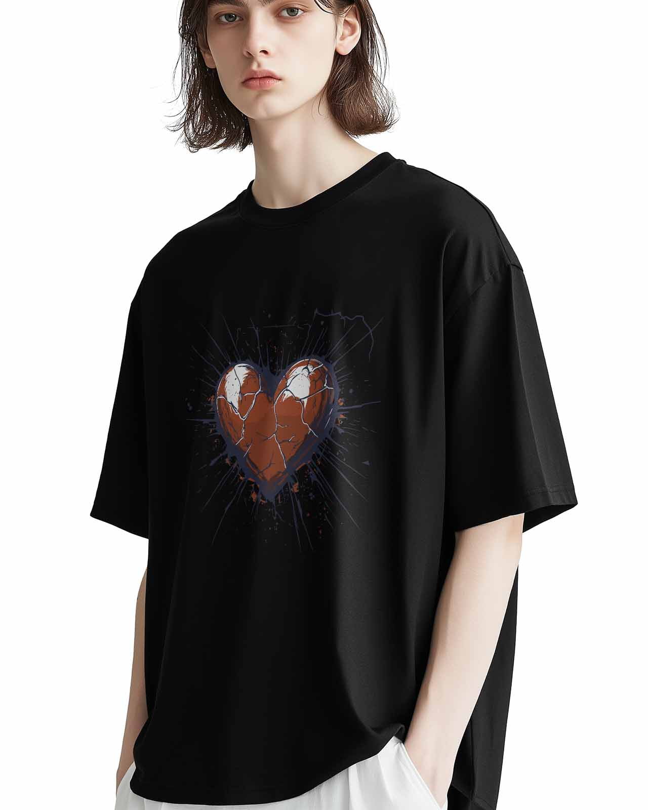 Men's T-Shirt,Valentine's Heart Short Sleeve Crewneck Casual Tee Shirts ...