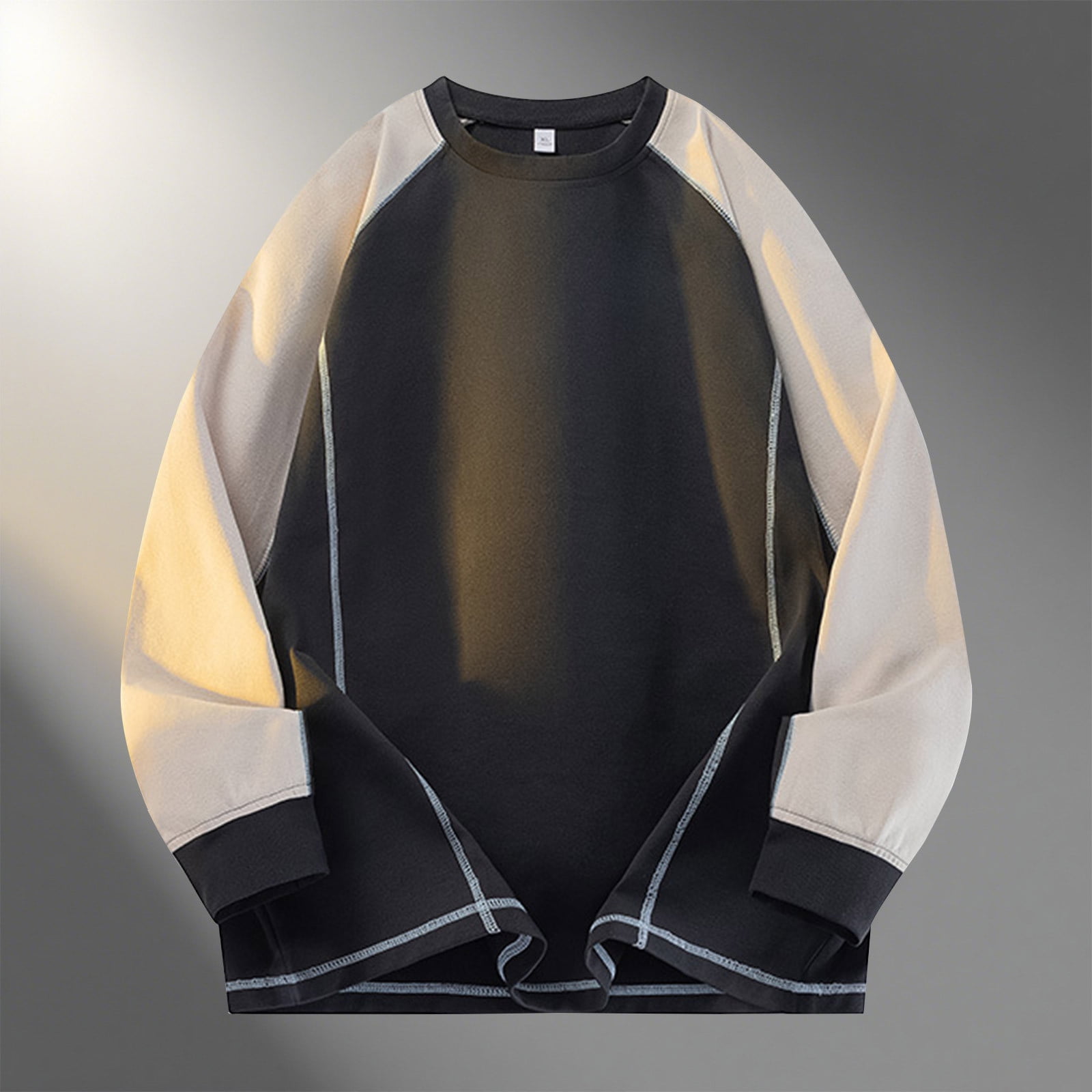 Men's T Shirts Oversized Tops Long Sleeve Crew Neck 2025 Trendy Fashion ...