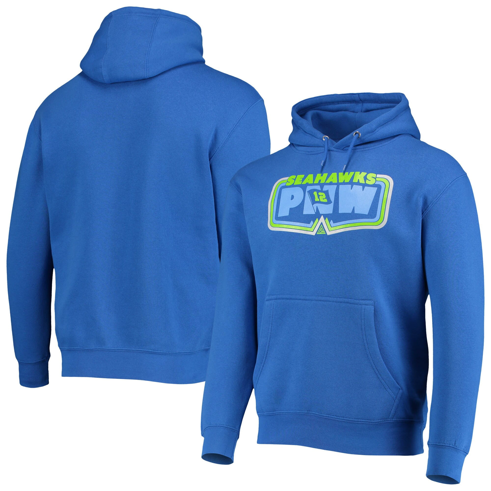Men's THE GREAT PNW Royal Seattle Seahawks Decibel Pullover Hoodie ...