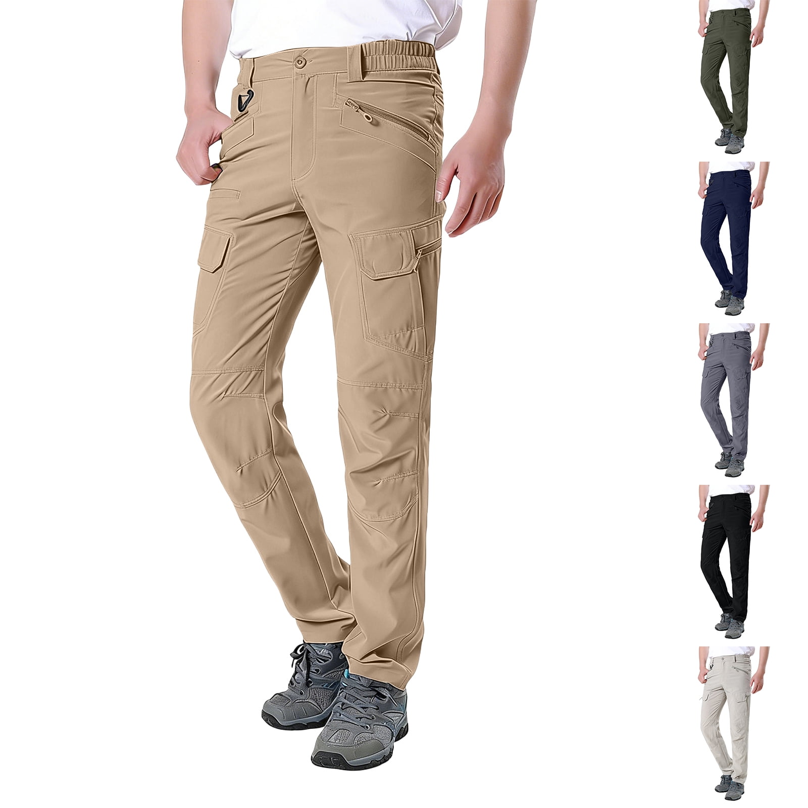 Men's Tactical Cargo Pants with Seven Functional Pockets and Reinforced ...