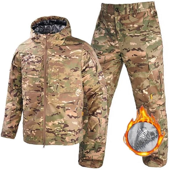 Men’s Tactical Uniforms Suit Winter Thermal Skiing Clothing Set ...