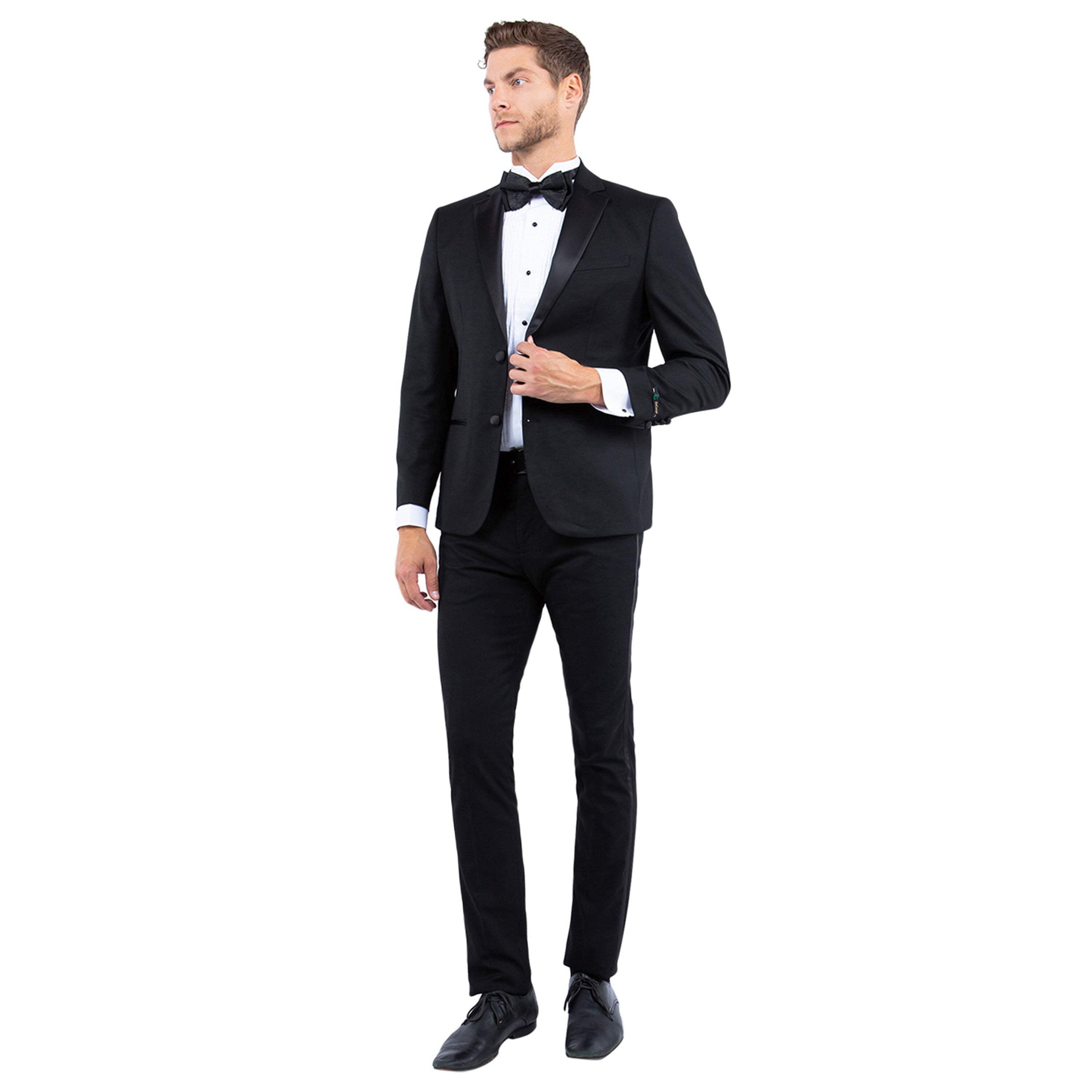 Men's Tailored-Fit Suits Separates Tuxedo Jacket w/ Notch Lapel ...