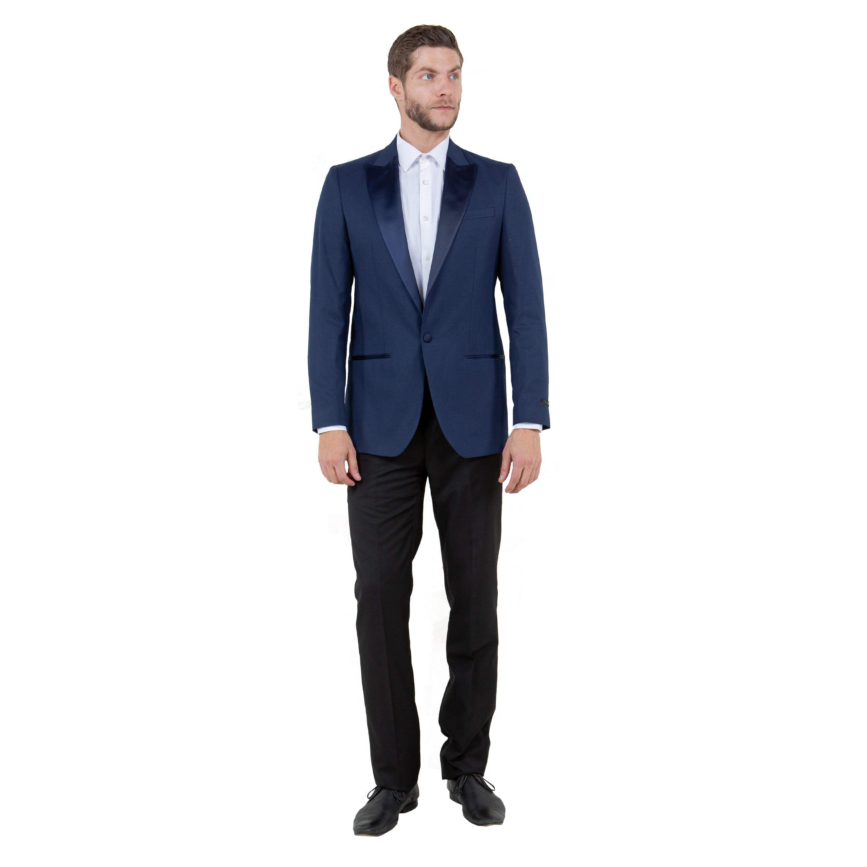 Men's Tailored-Fit Suits Separates Tuxedo Jacket w/ Peak Lapel ...