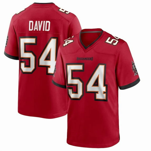 Men's Tampa Bay David 54 Red Sports Player Game Stitched Name Number T ...