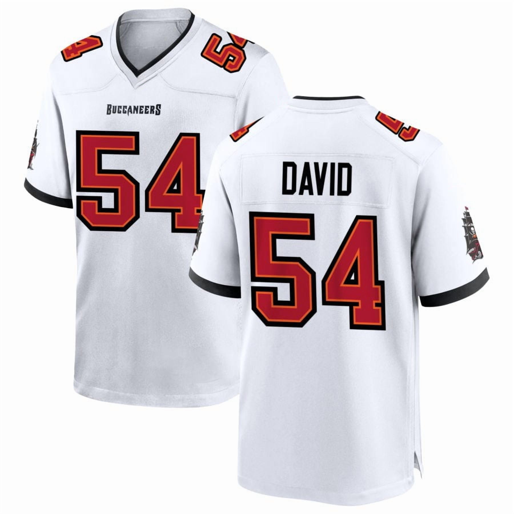 Men's Tampa Bay David 54 White Sports Player Game Stitched Name Number ...