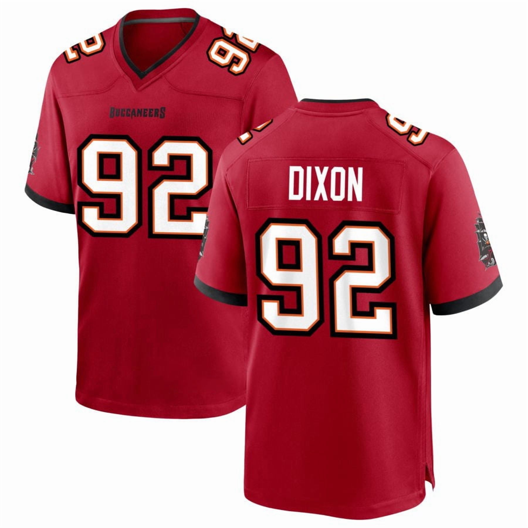 Men's Tampa Bay Dixon 92 Red Sports Player Game Stitched Name Number T ...