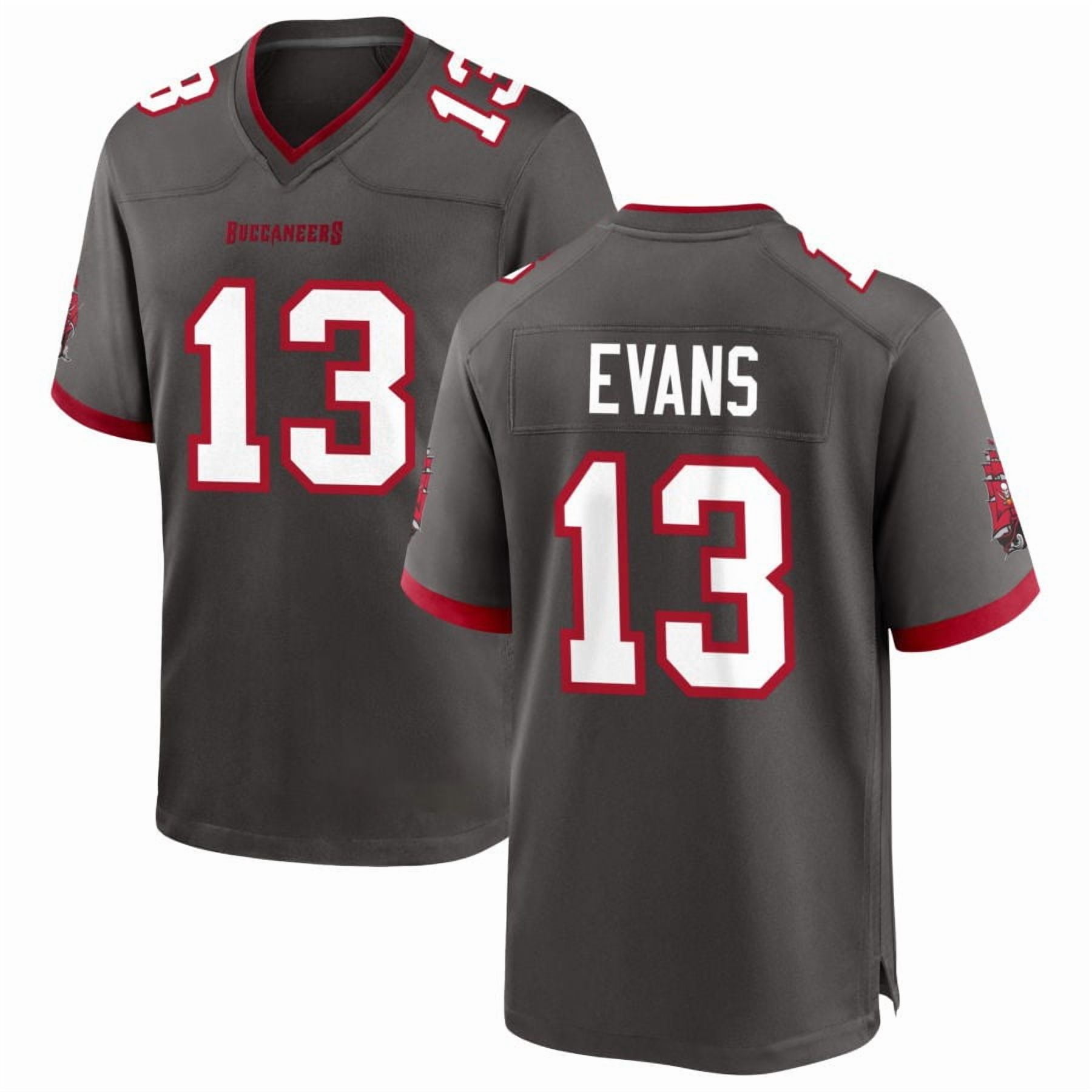 Men's Tampa Bay Evans 13 Pewter Sports Player Game Stitched Name Number ...