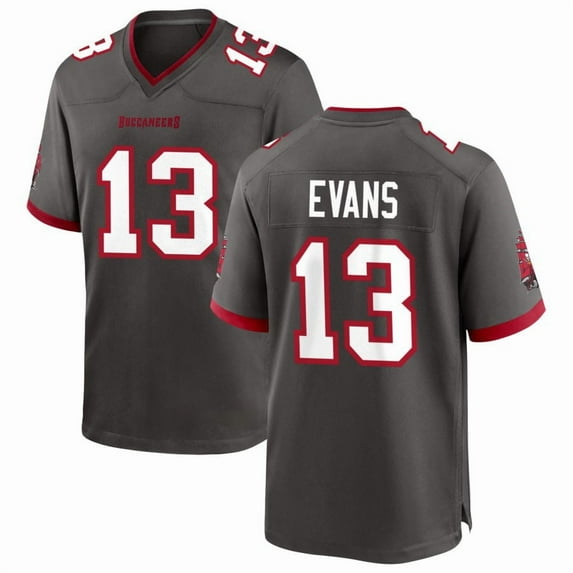 Men's Tampa Bay Evans 13 Pewter Sports Player Game Stitched Name Number ...