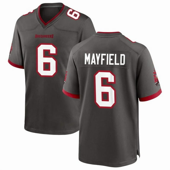 Men's Tampa Bay Mayfield 6 Pewter Sports Player Game Stitched Name ...