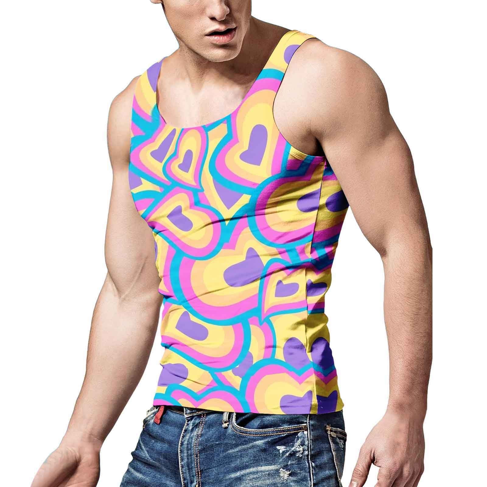 Mens Tank Tops Mens Summer Carnival Rainbow Vest With Unique Rainbow