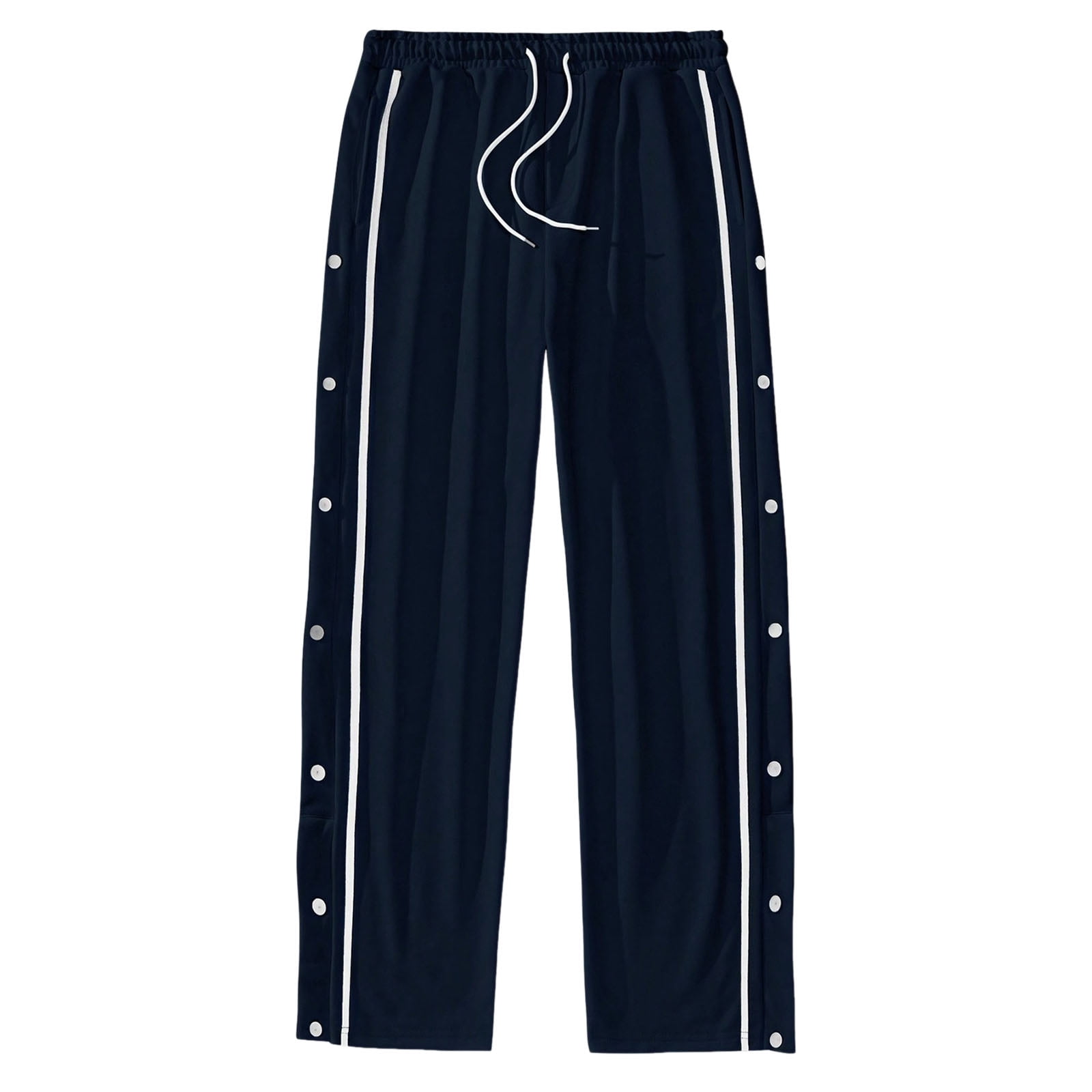 Men's Tear Away Basketball Pants High Split Snap Button Casual Post ...