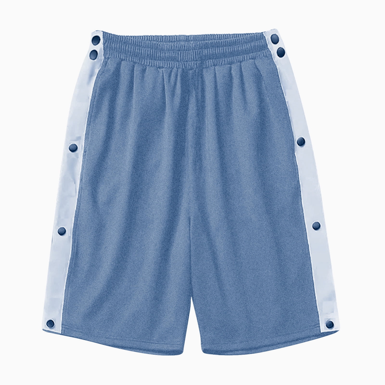 Men's Tear Away Basketball Shorts High Split Snap Button Casual Post ...